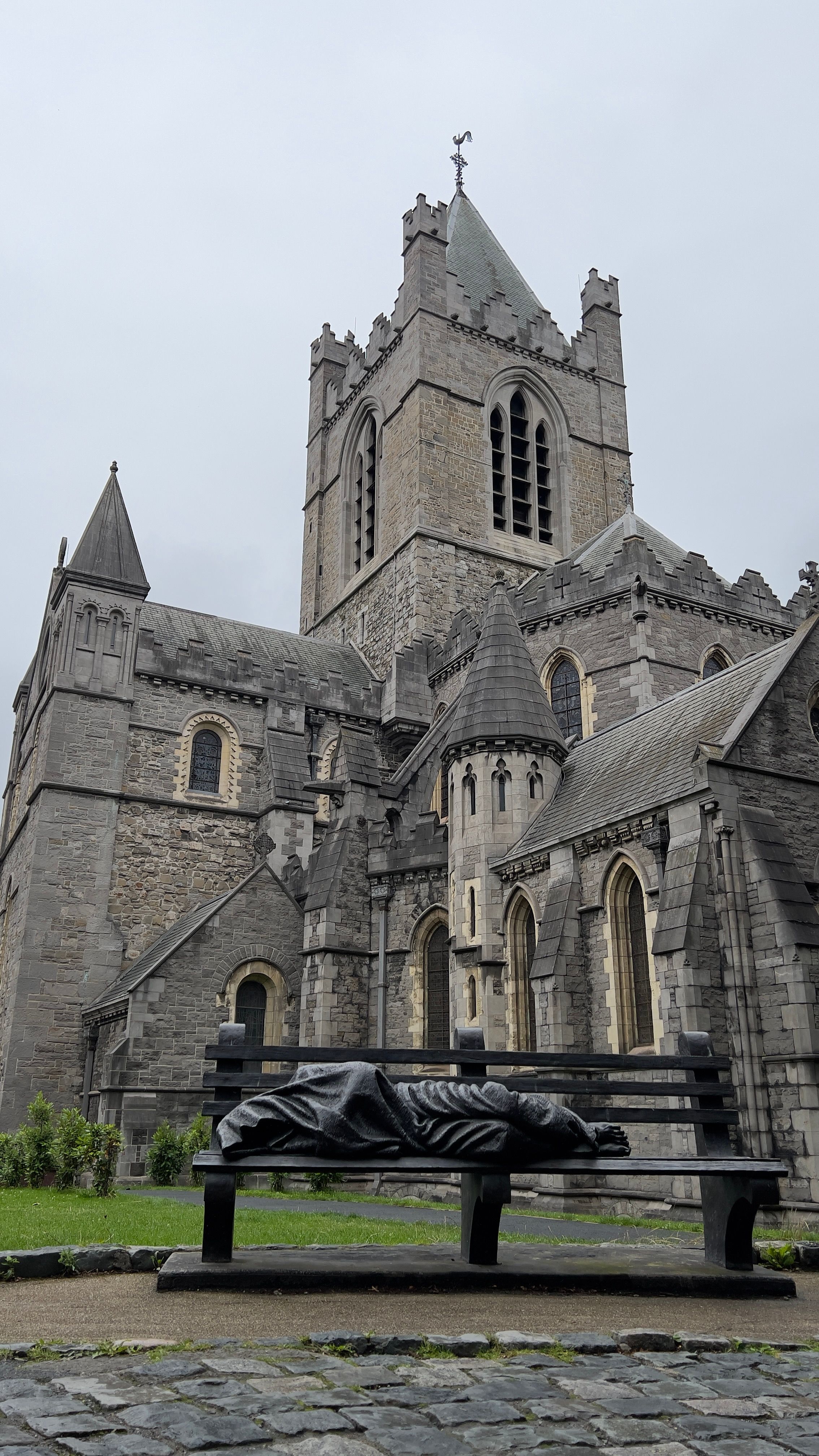 Homeless Jesus Sculpture in front of Christ Church Cathedral in Dublin ...