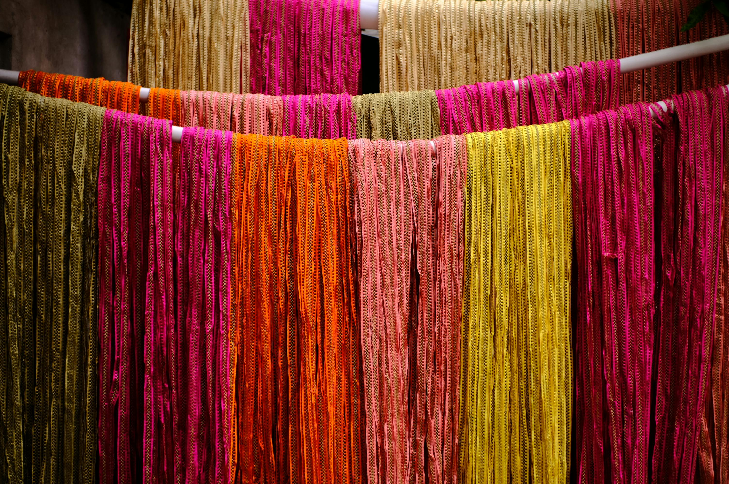 Colorful Fabrics Hanging from Ropes · Free Stock Photo