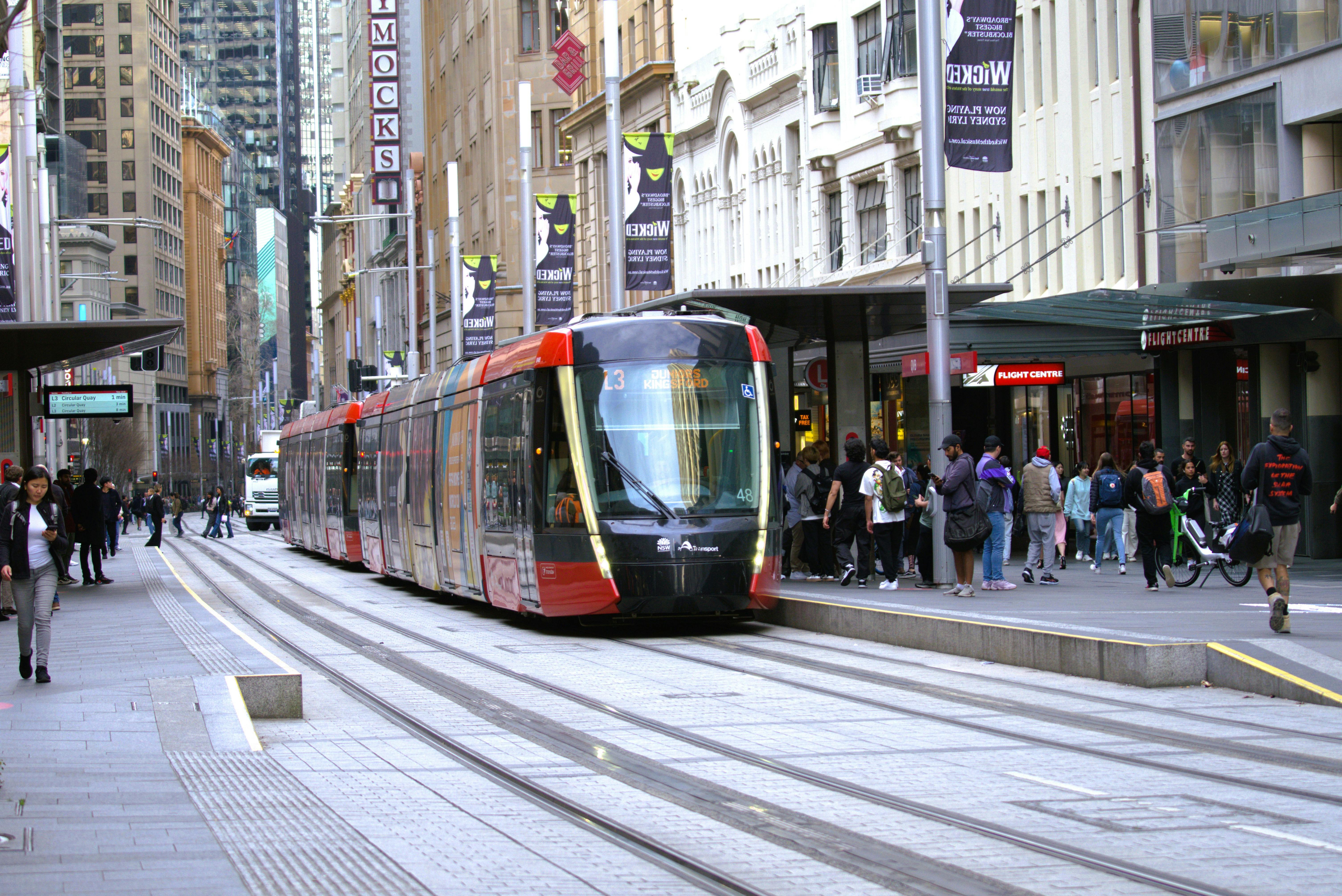 View of a Tram at a Station Downtown Sydney, Australia · Free Stock Photo