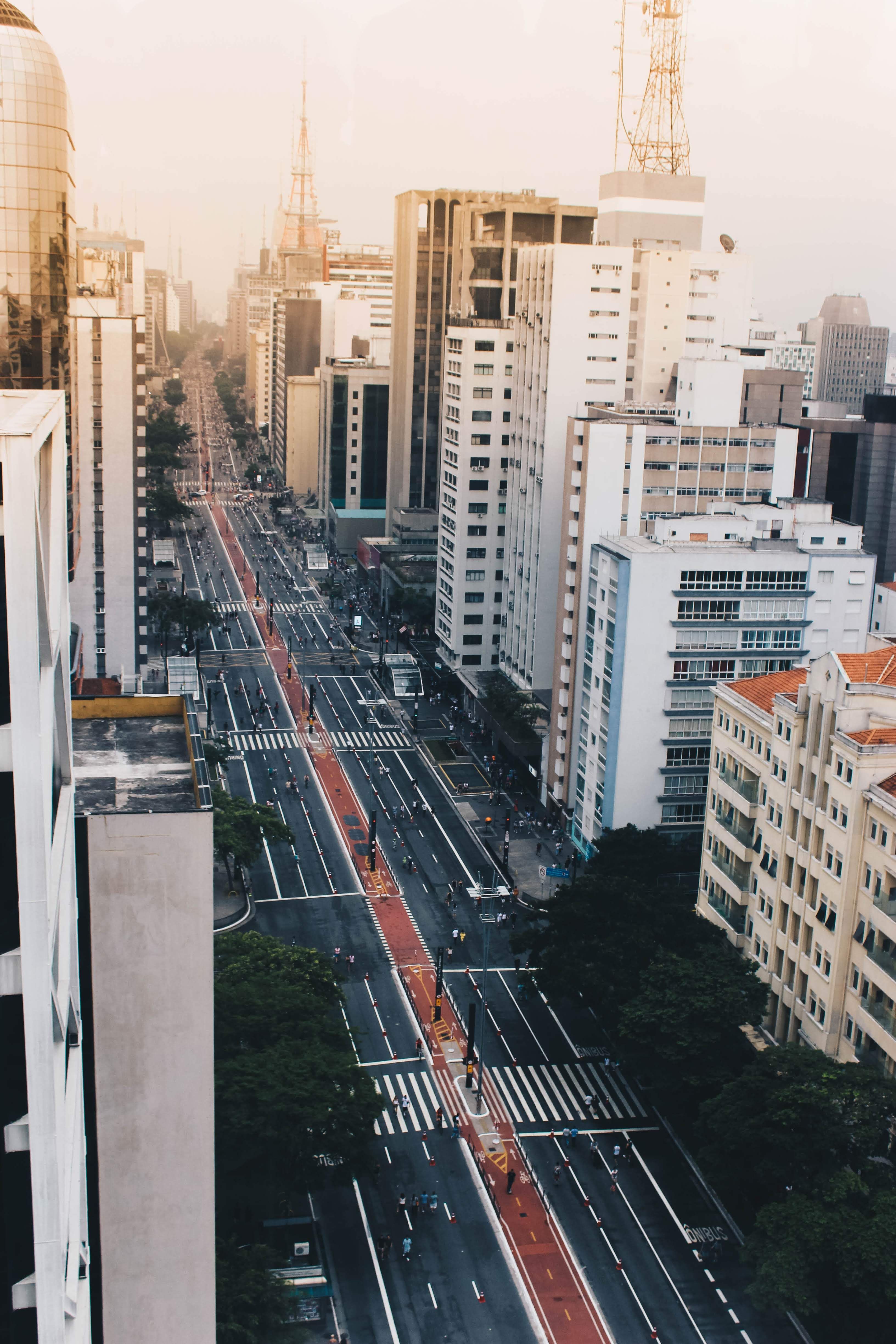 Road Between Buildings · Free Stock Photo