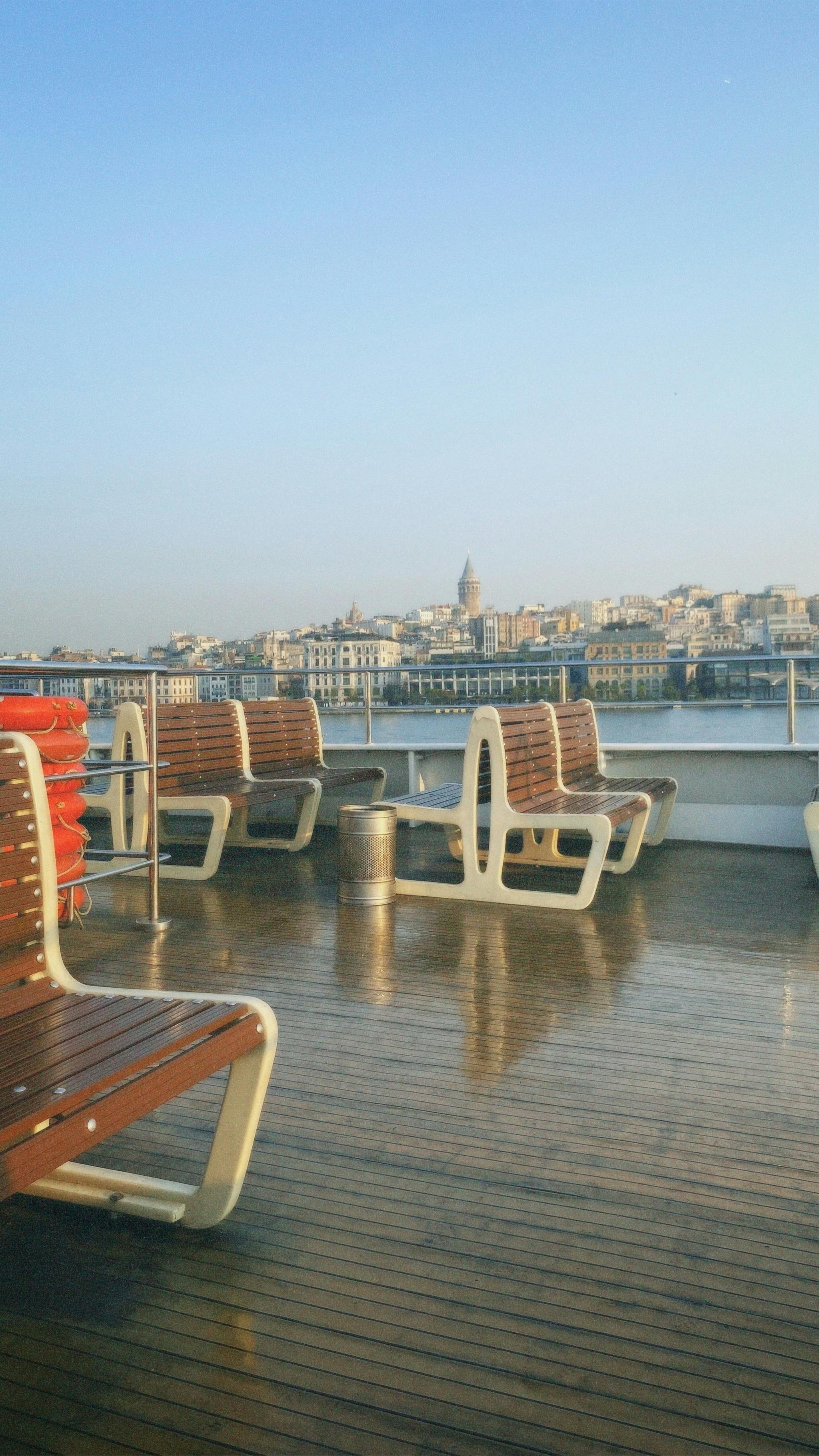 Empty Benches with the Coast of Istanbul in the Background · Free Stock ...