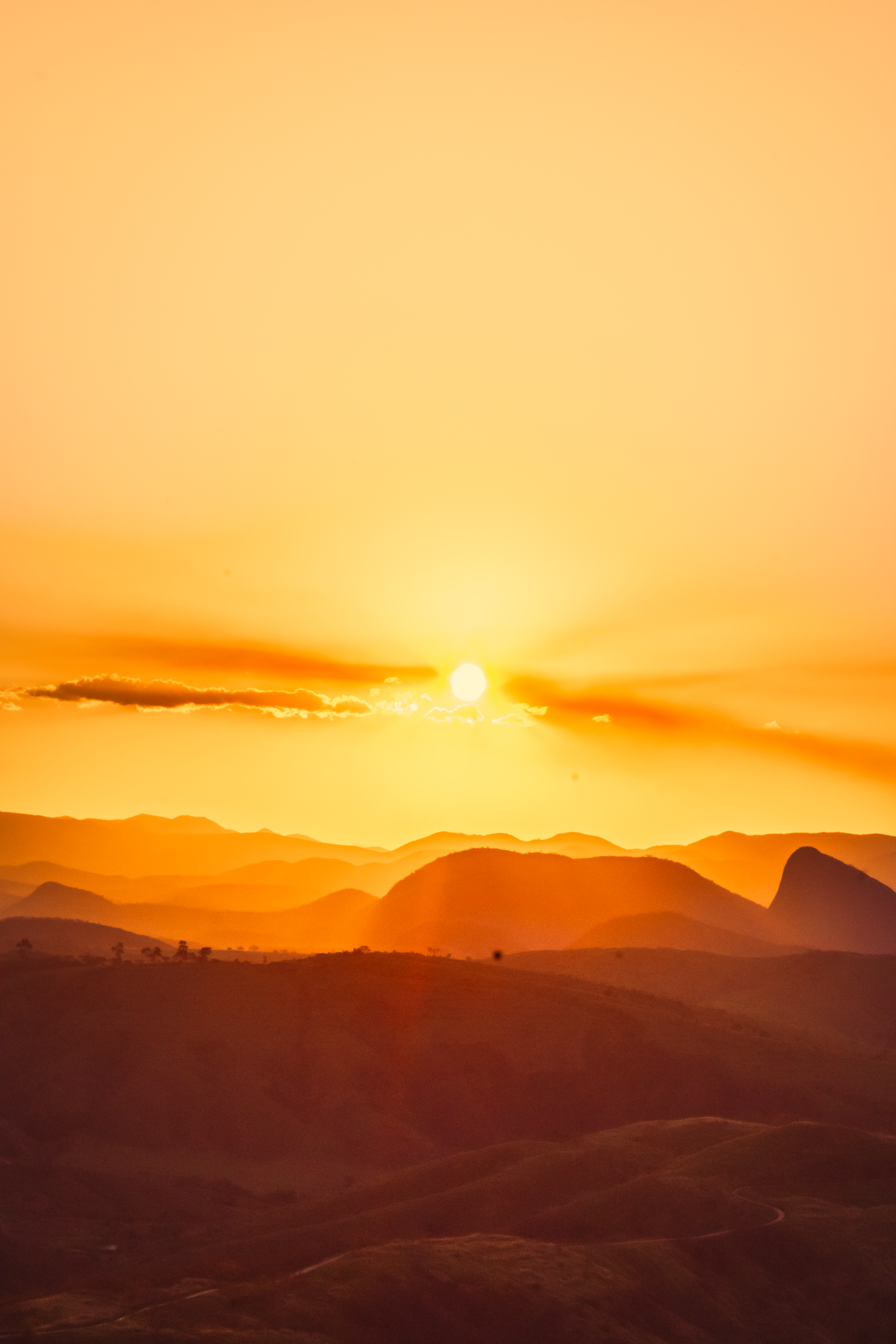 Landscape of Hills at Sunset · Free Stock Photo