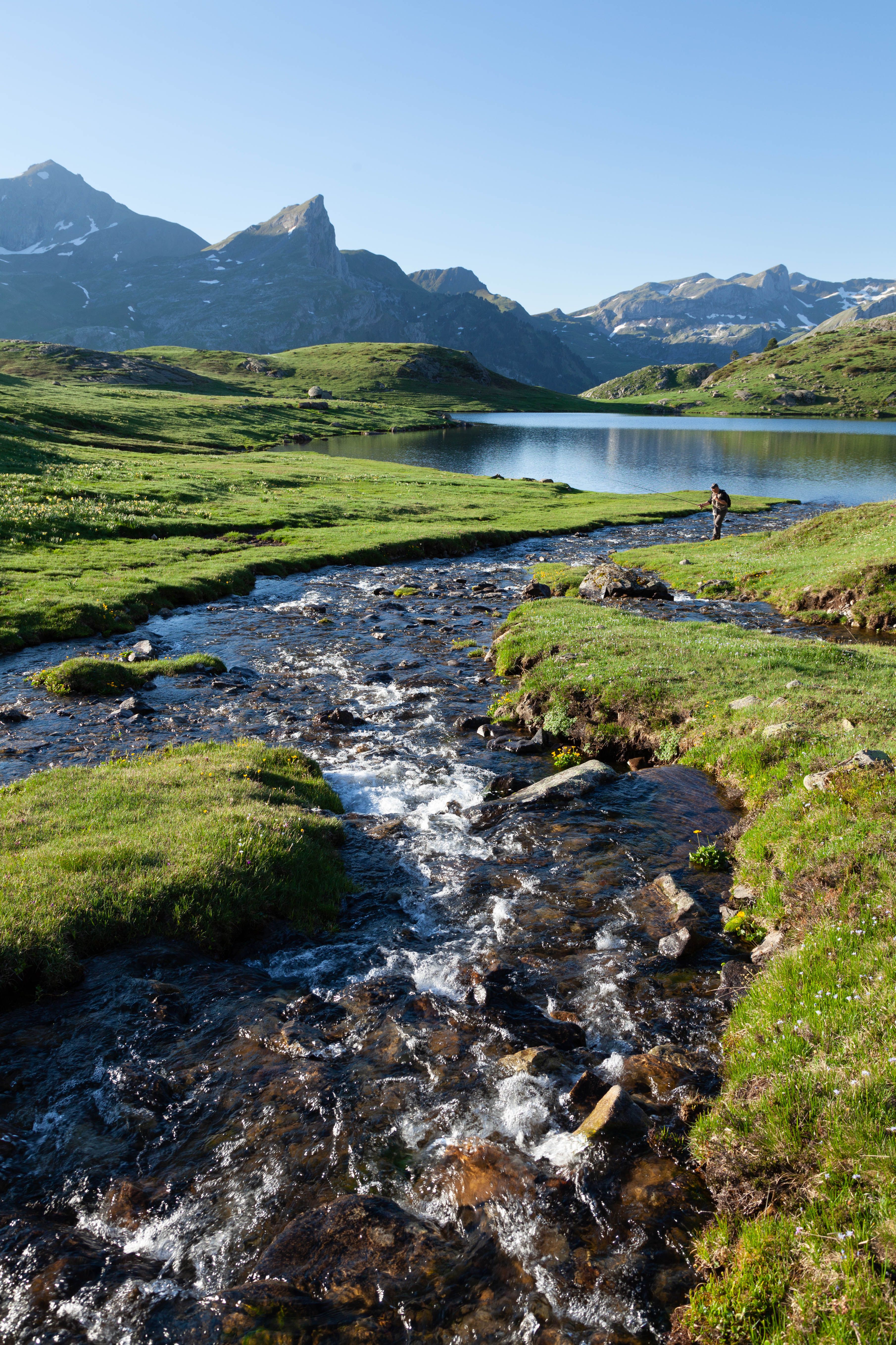 Stream and Lake behind · Free Stock Photo