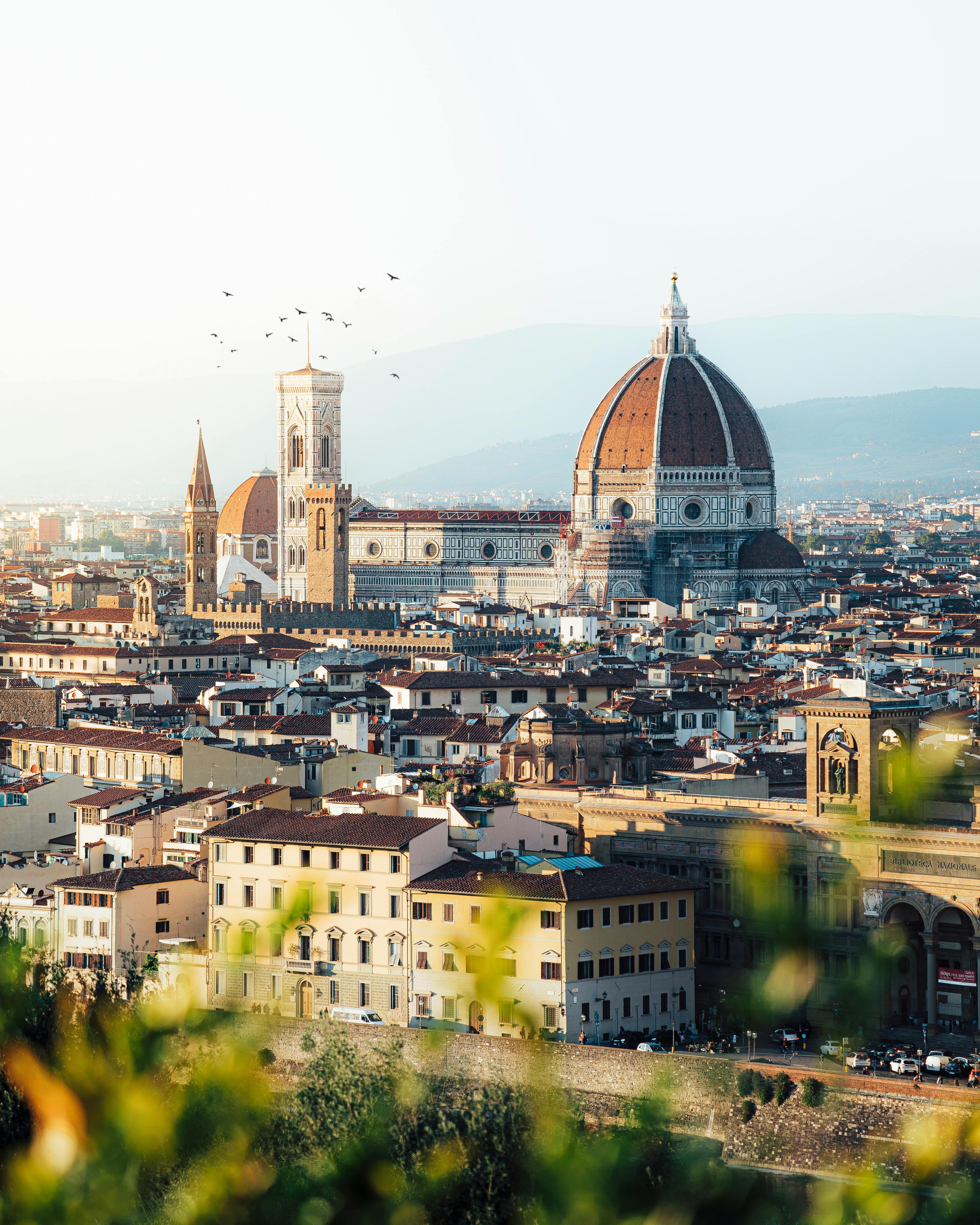 Panoramic View of Florence with the Santa Maria del Fiore Cathedral in ...