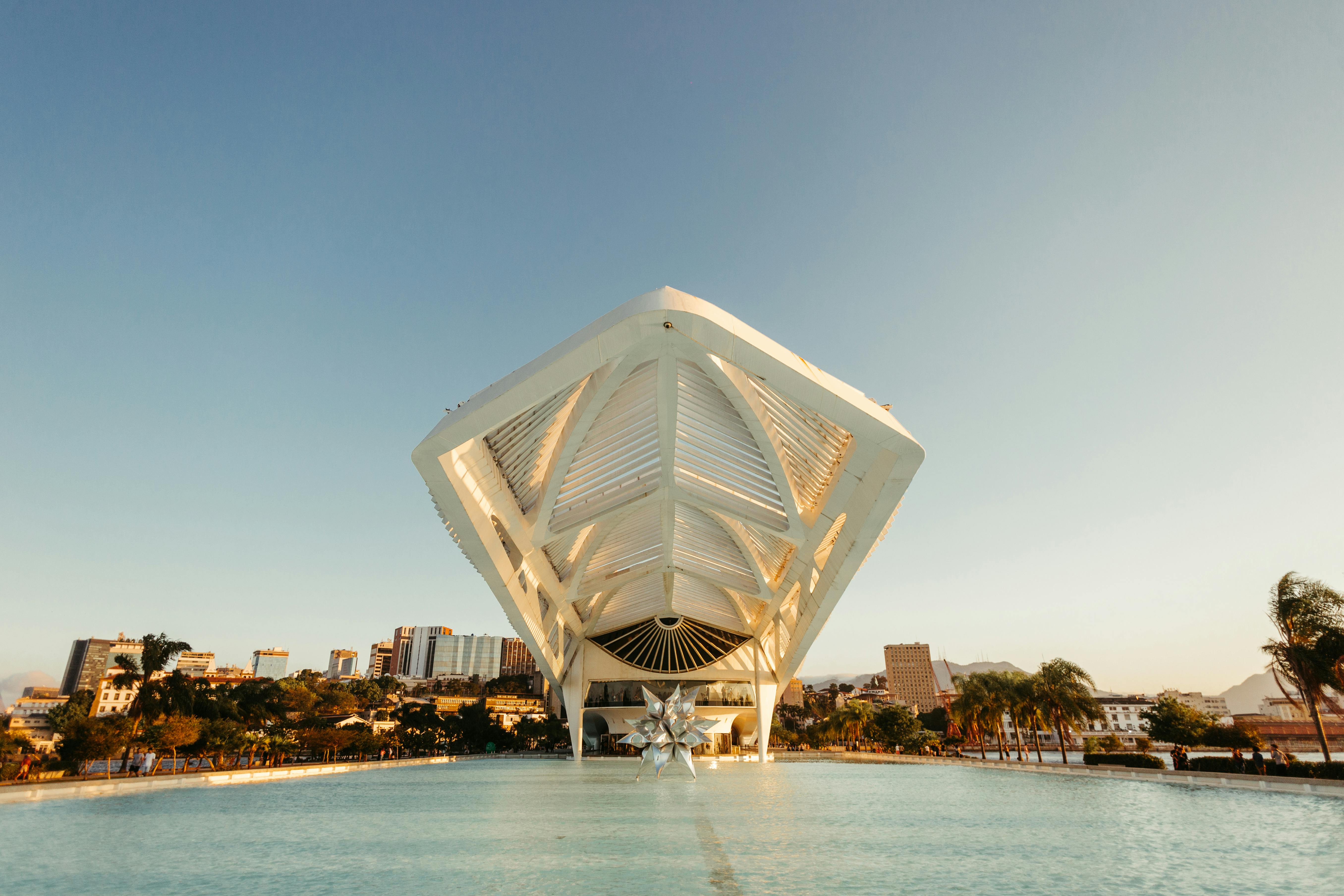 Futuristic Structure over a Pool in Museum of Tomorrow, Rio De Janeiro ...