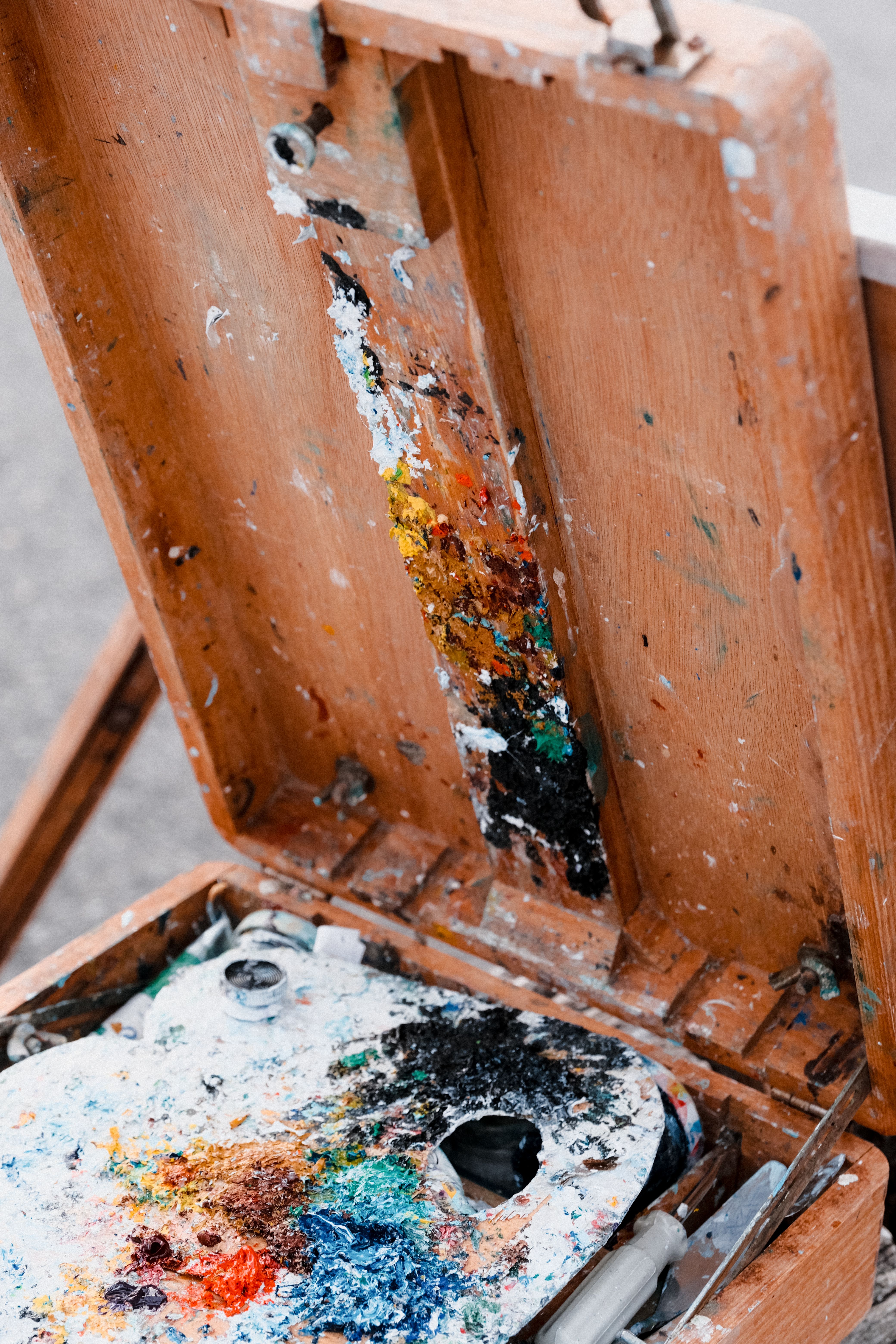 Wooden Box with Colorful Paints · Free Stock Photo