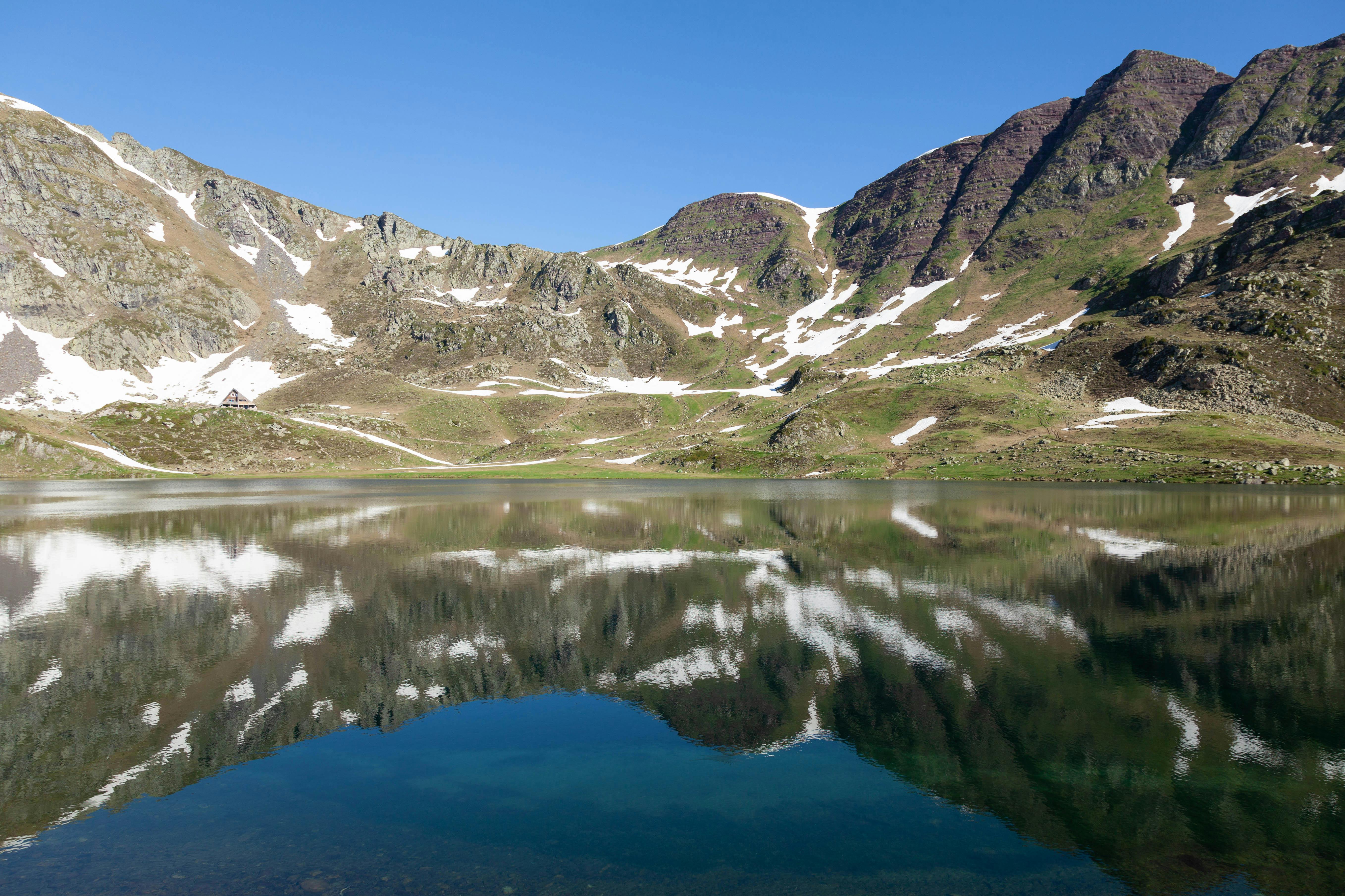Pure Lake by Mountain in Hautes Pyrenees, France · Free Stock Photo