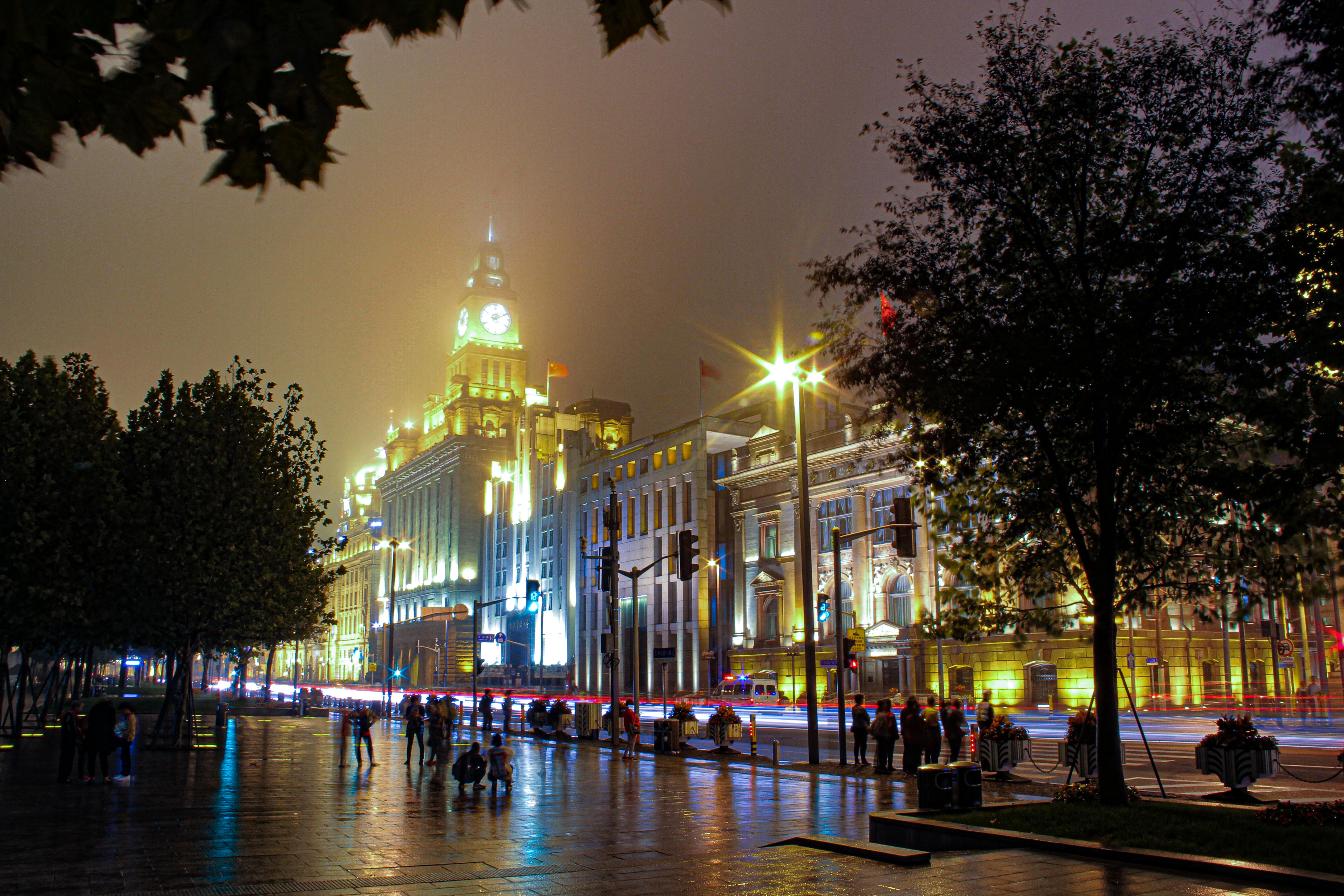 City Street in Shanghai, China at Night · Free Stock Photo