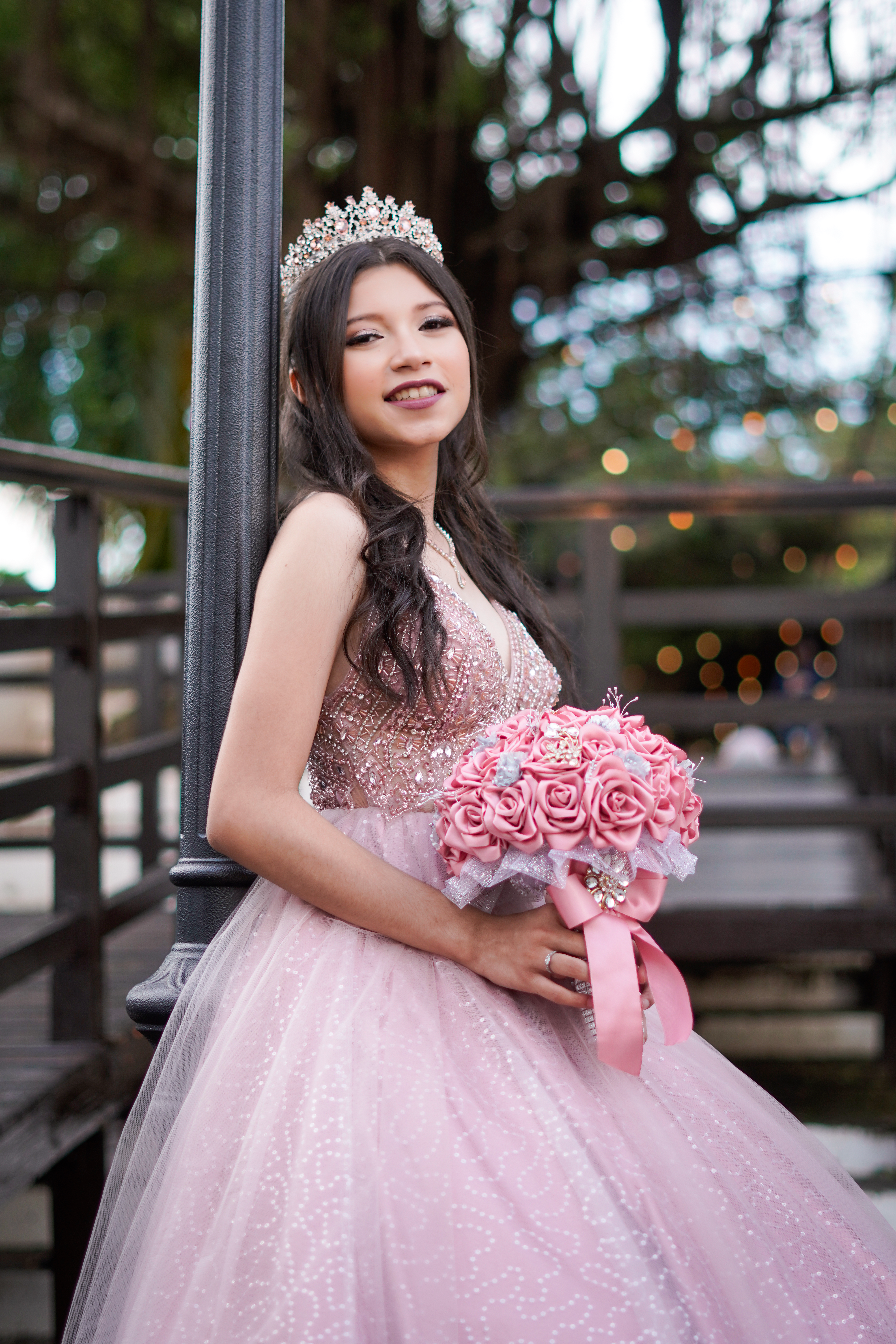 Portrait of a Woman Wearing a Pink Dress · Free Stock Photo