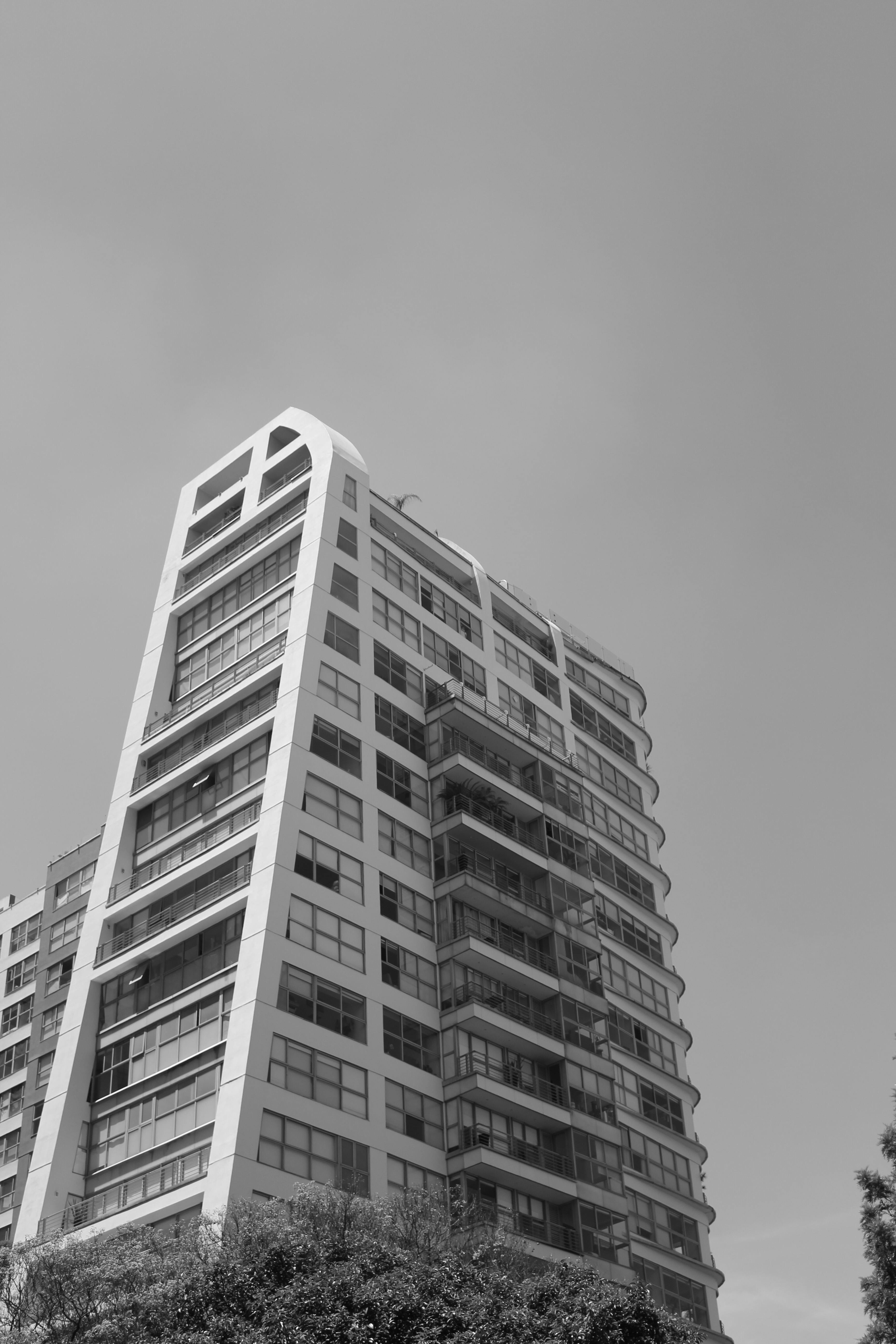 Building with Apartments in Black and White · Free Stock Photo