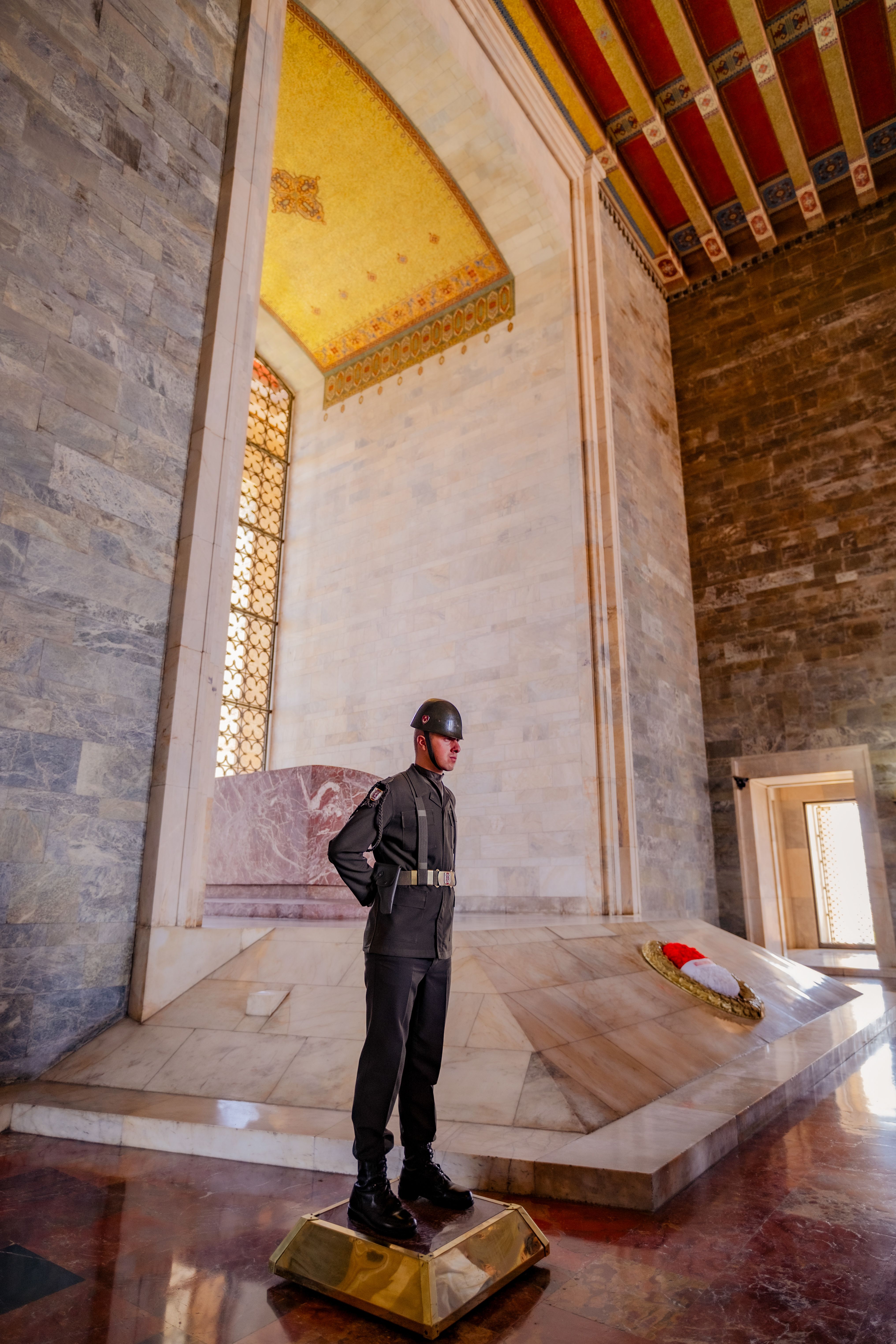 Crowd by the Tomb of President Ismet Inonu at Anitkabir Mausoleum ...