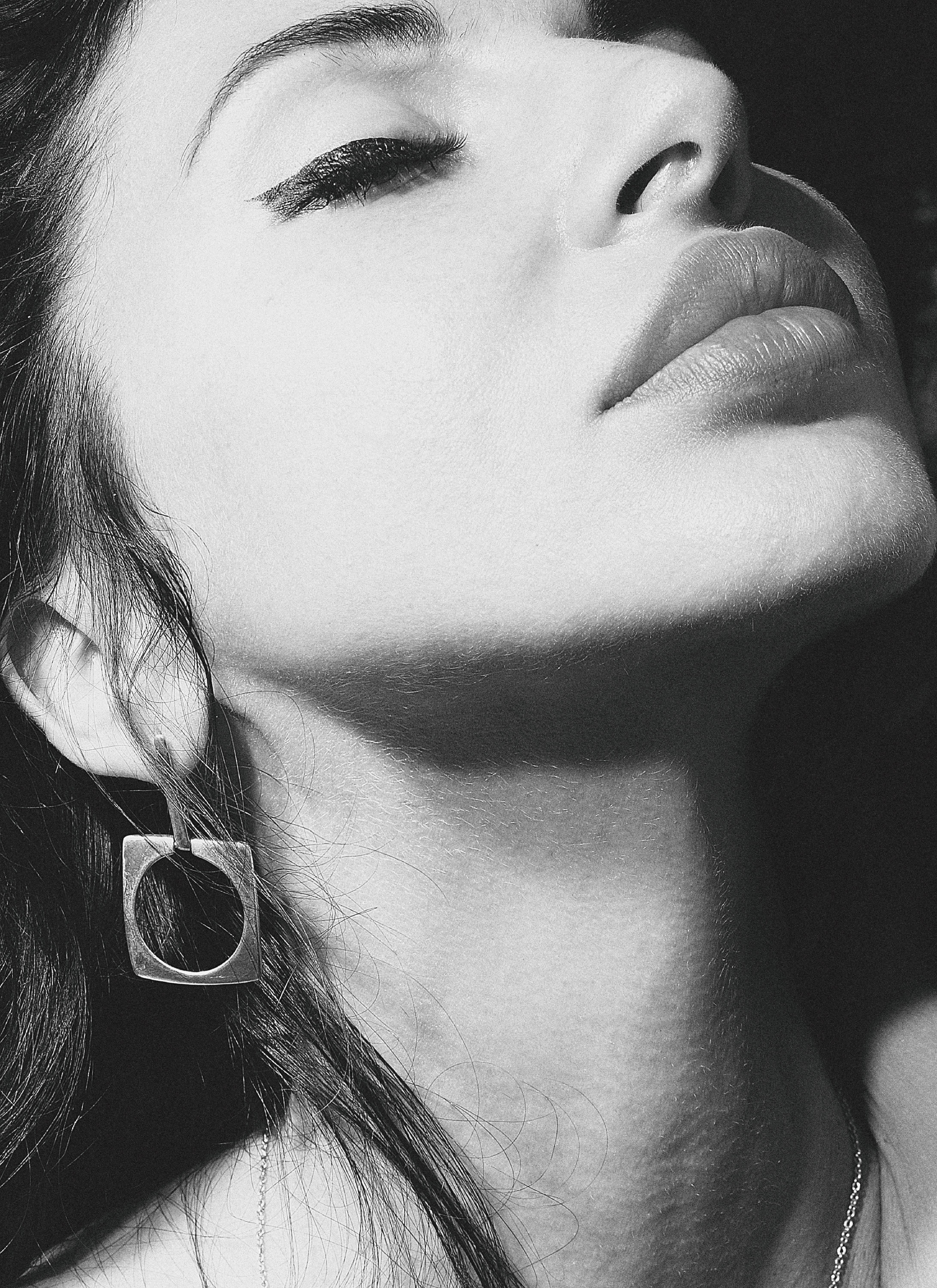 Portrait of a Woman with Closed Eyes · Free Stock Photo
