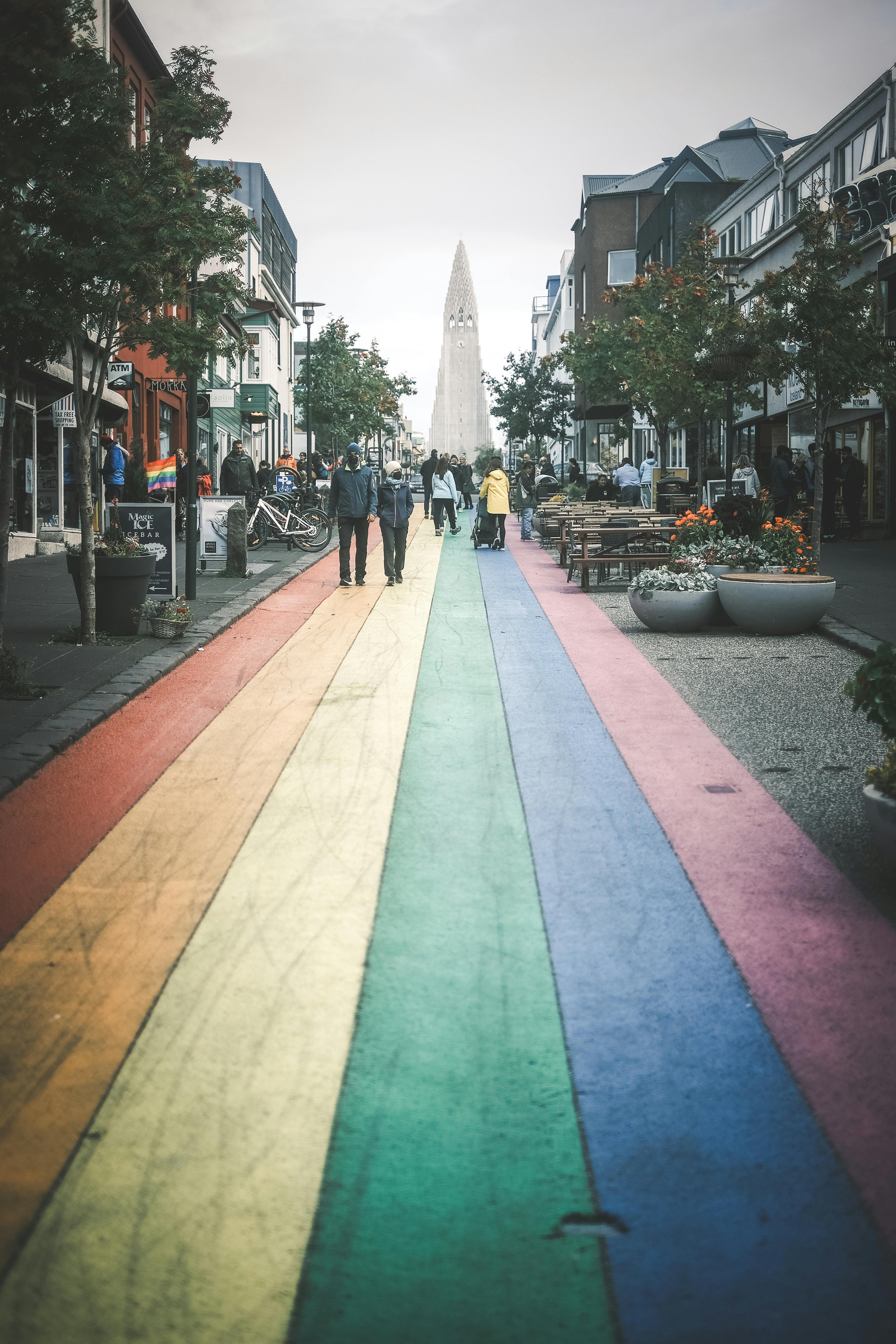 Colorful Pavement in Reykjavik · Free Stock Photo