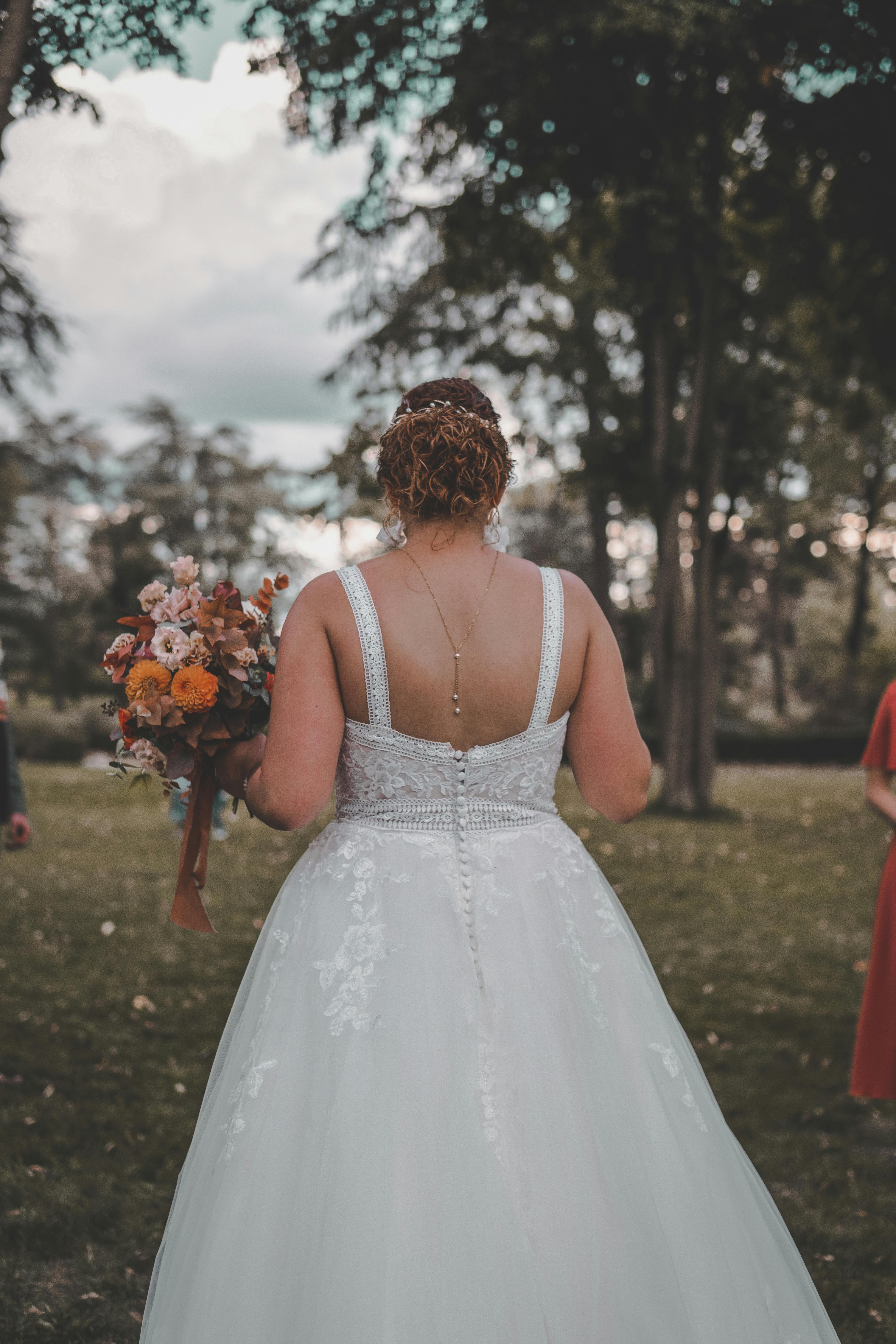 Back View of Brides Wedding Dress · Free Stock Photo