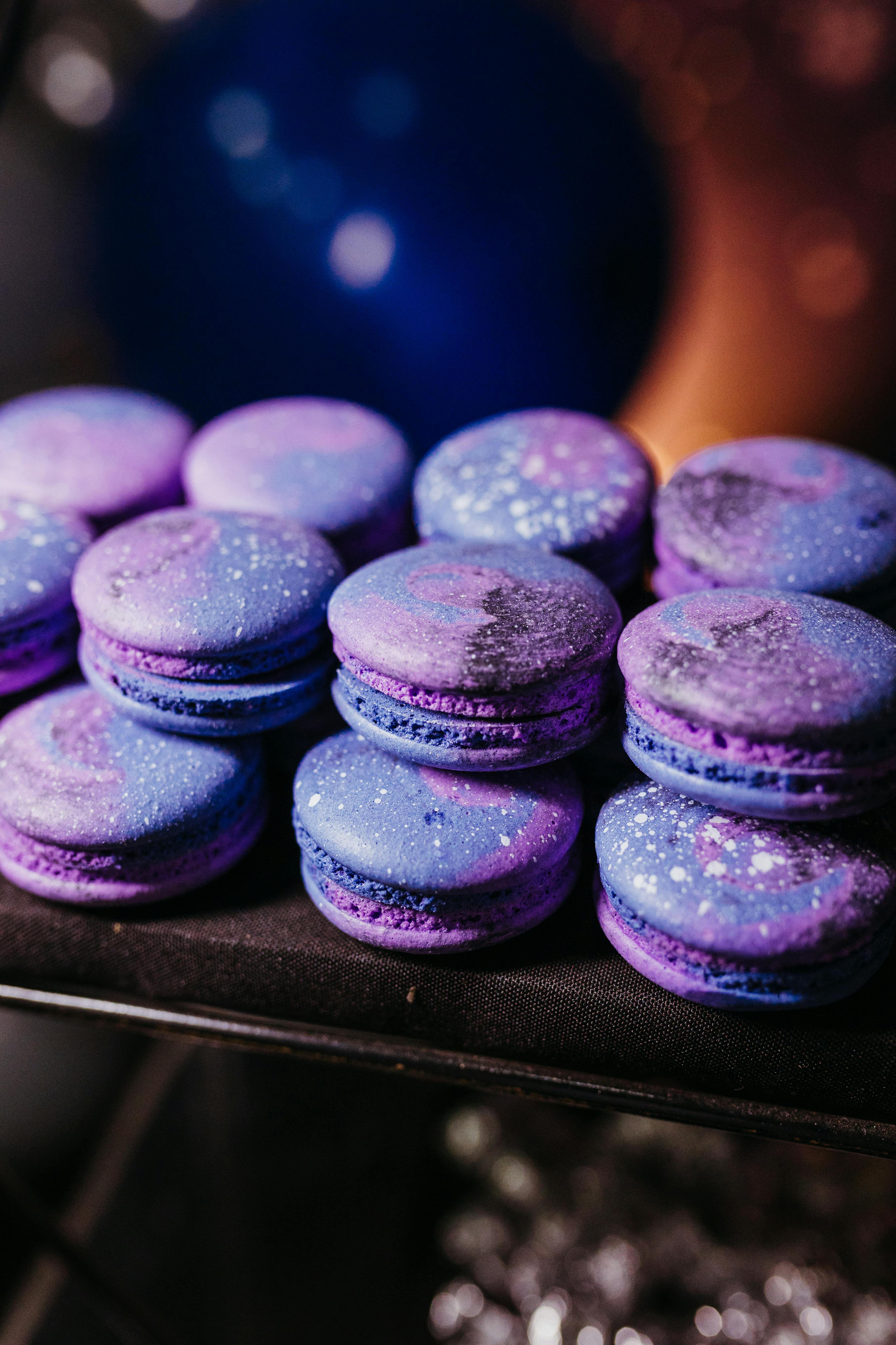 Sweet Purple Macaroons on Shelf · Free Stock Photo