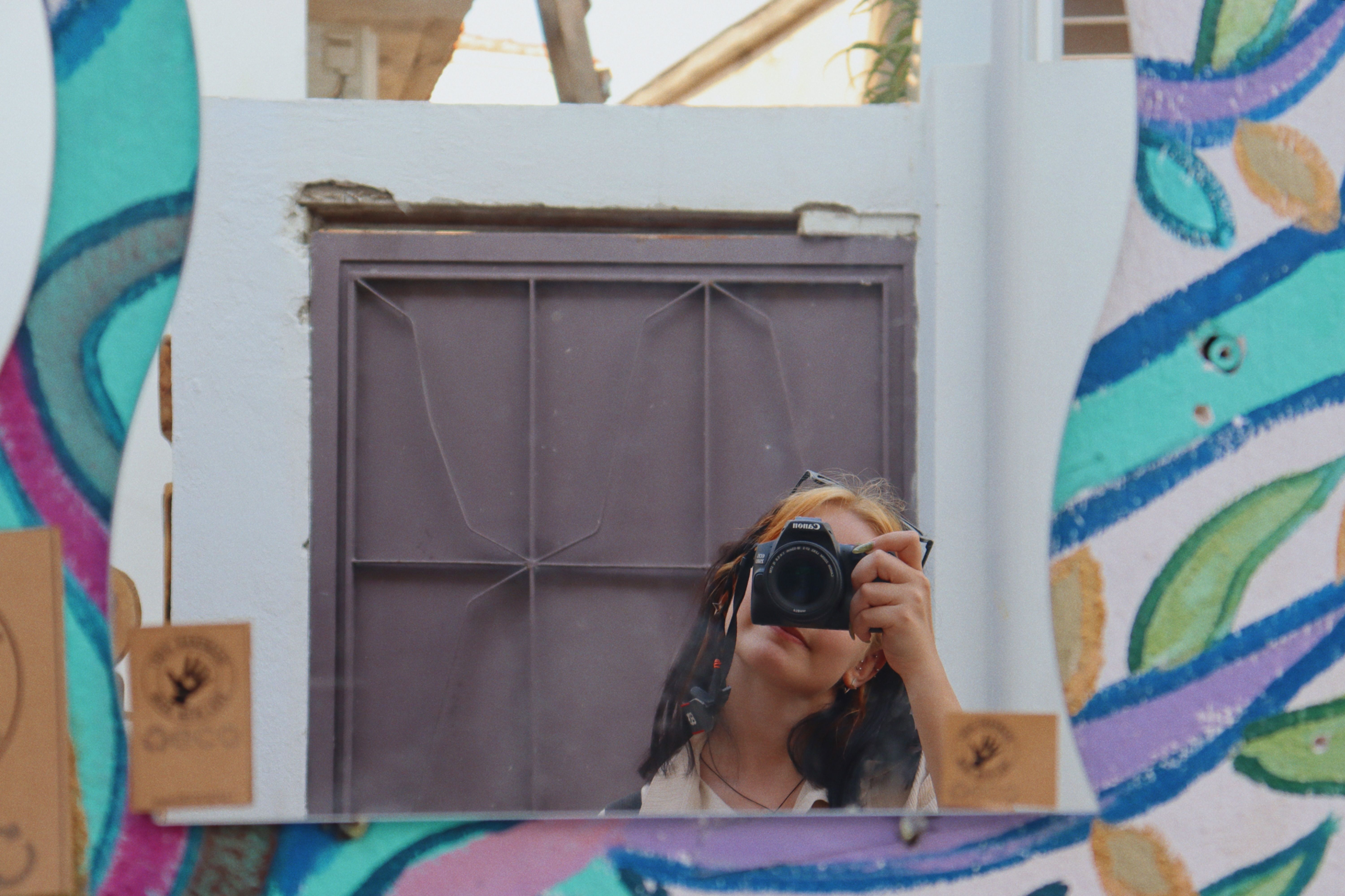 Mirror Reflection of Woman with Camera · Free Stock Photo
