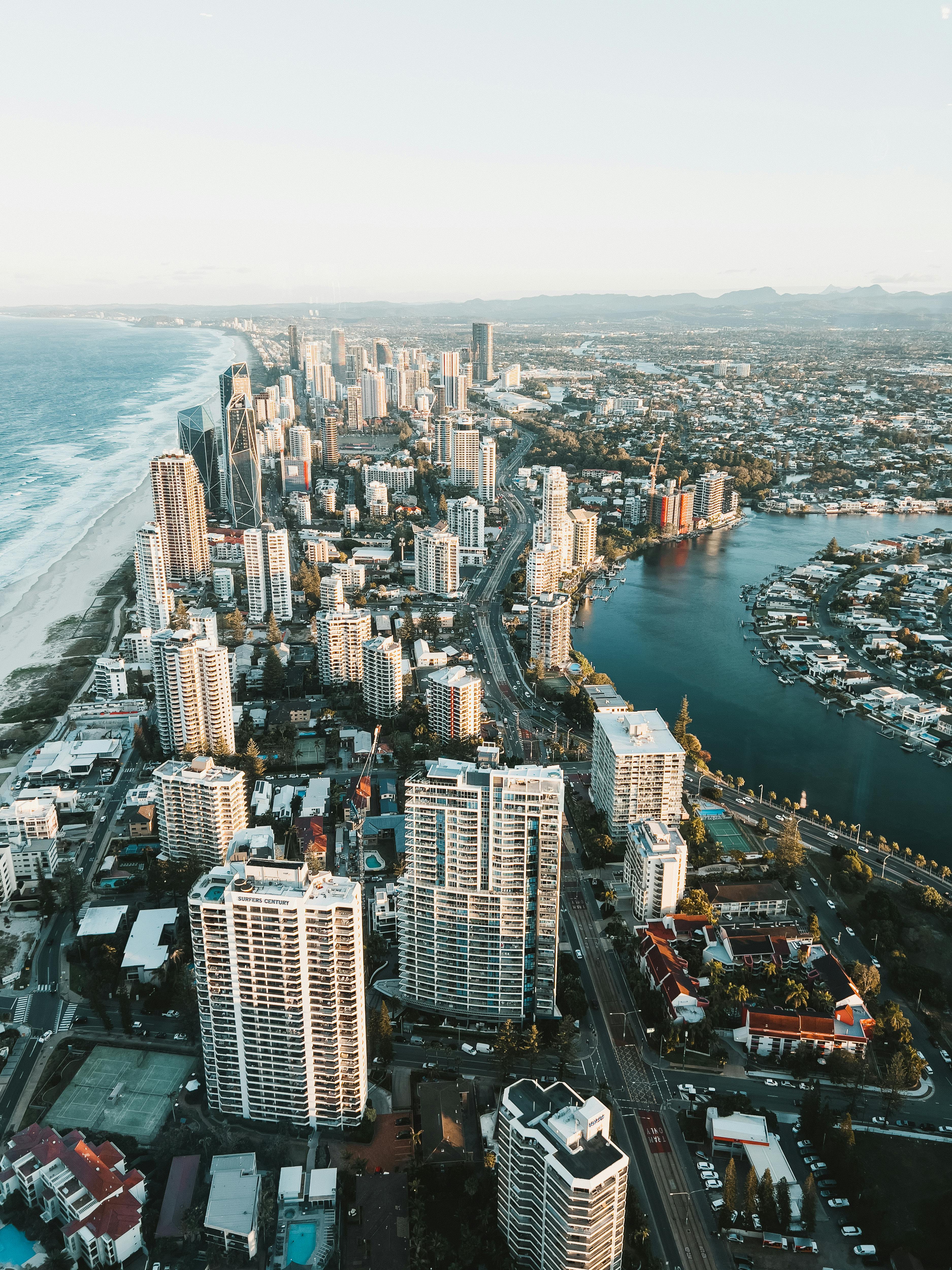 Panorama from Skypoint Observation Deck, Gold Coast, Queensland ...