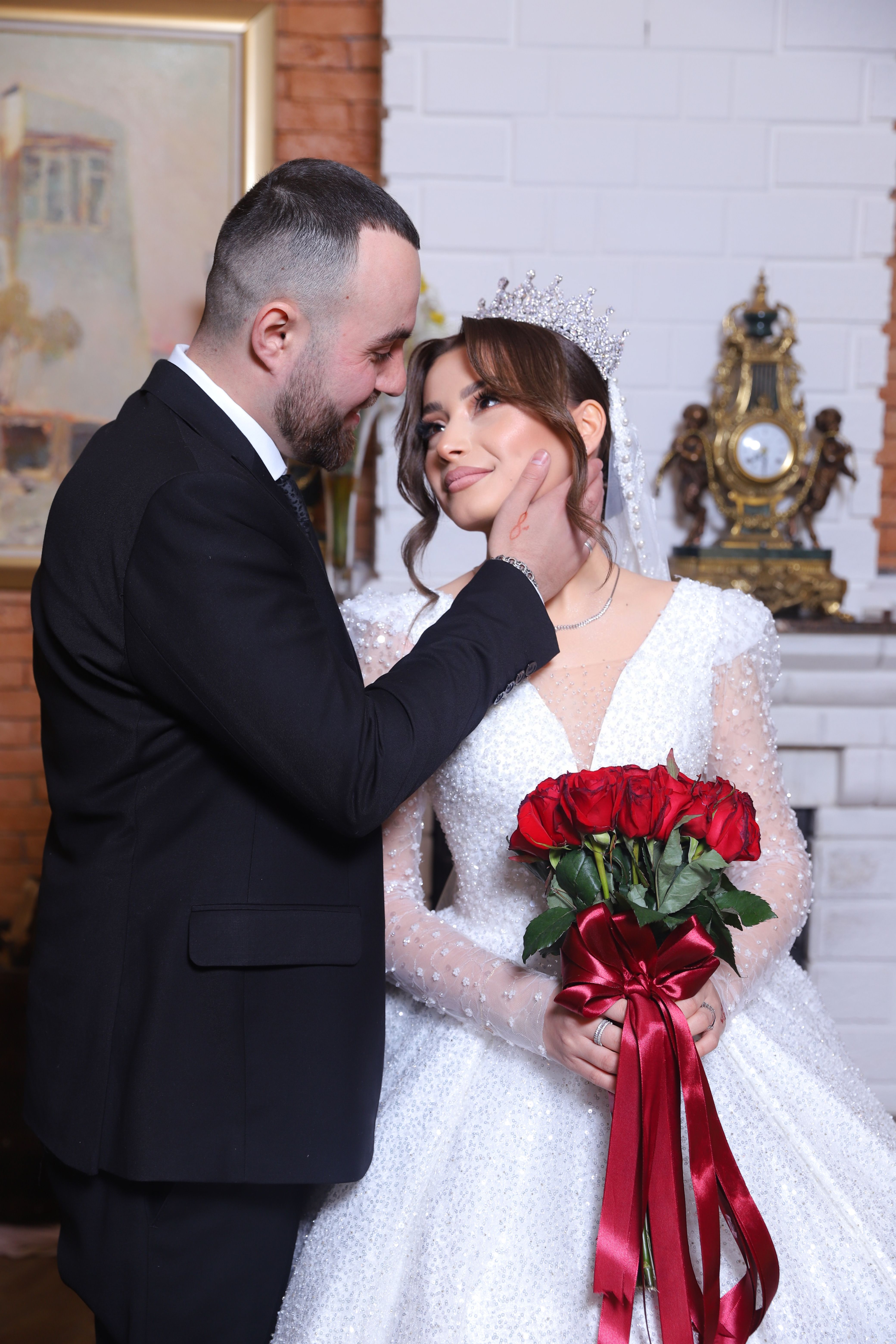 Newlyweds Standing Together on Wedding Ceremony · Free Stock Photo