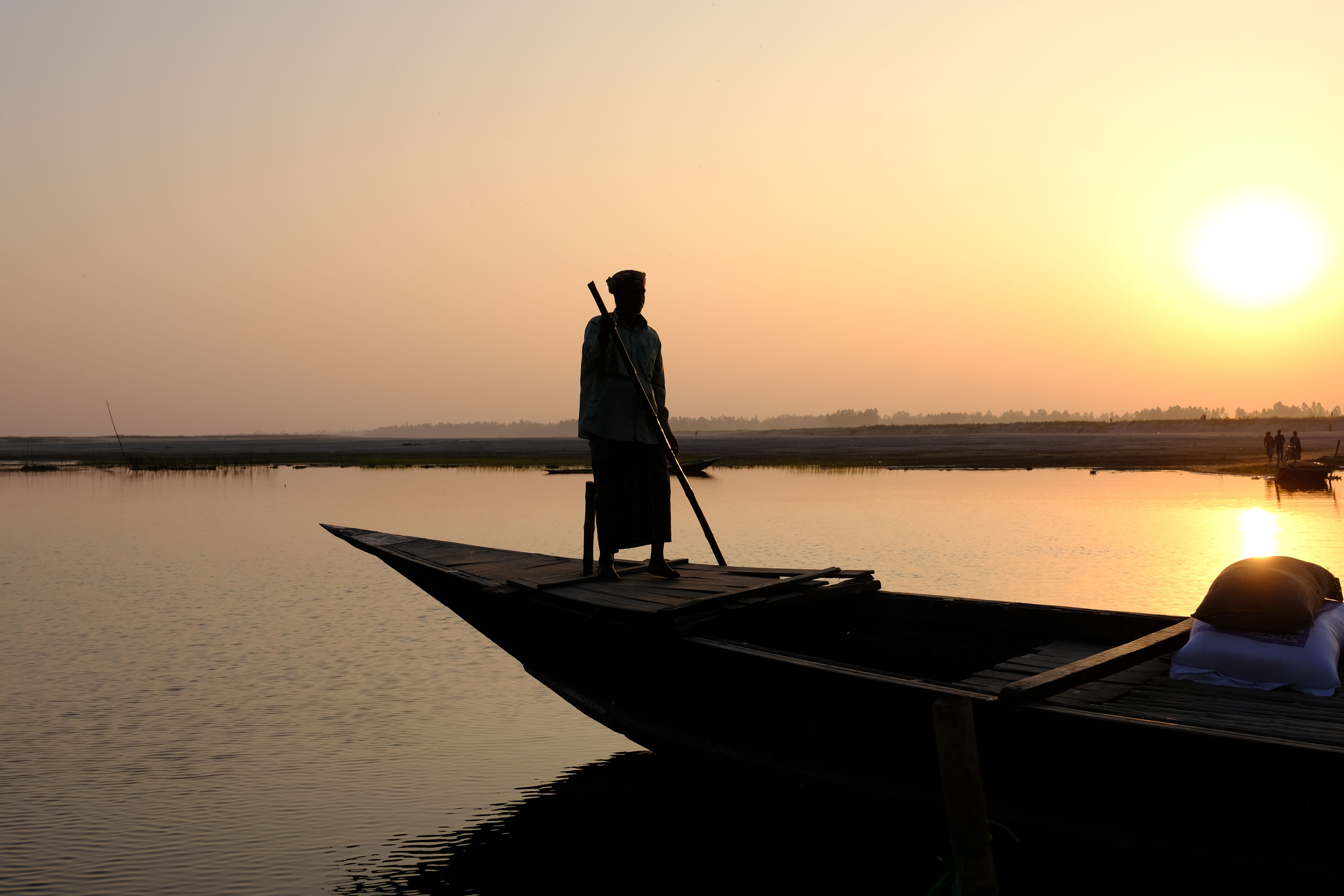 Silhouette of a Boys Profile against Sunset Sky · Free Stock Photo