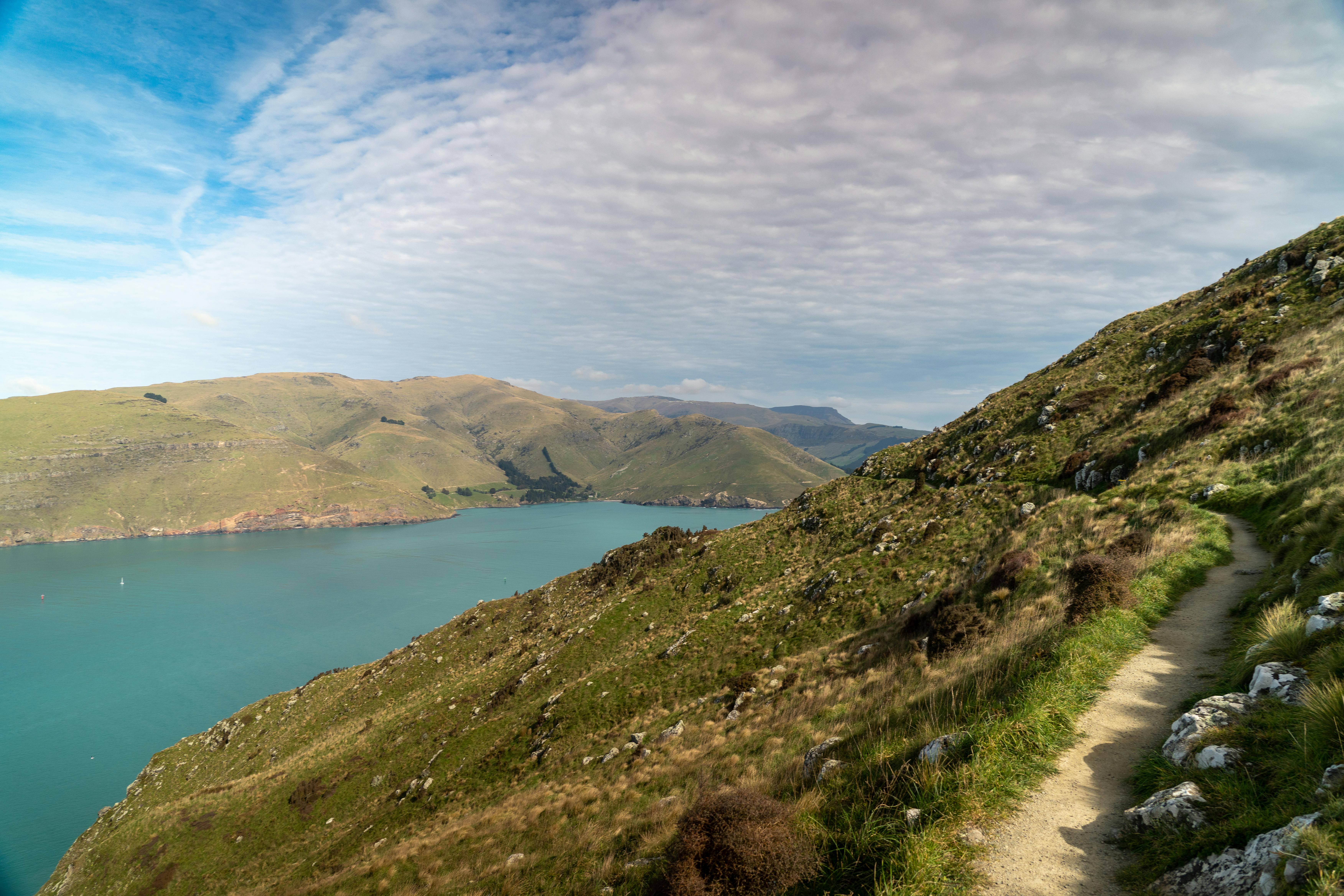 Footpath on Hill over Lake · Free Stock Photo