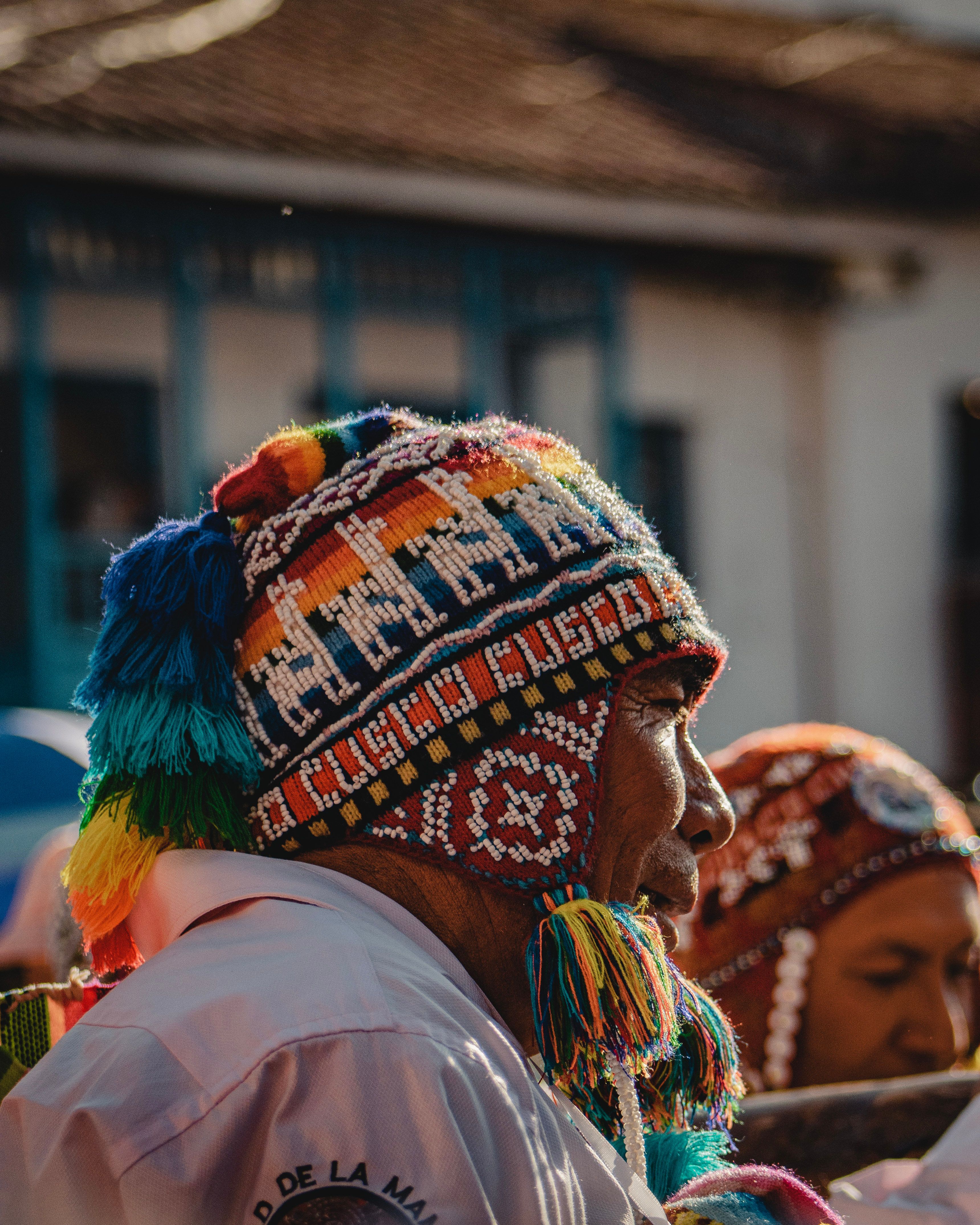 Man in Warm Peruvian Woolen Cap · Free Stock Photo