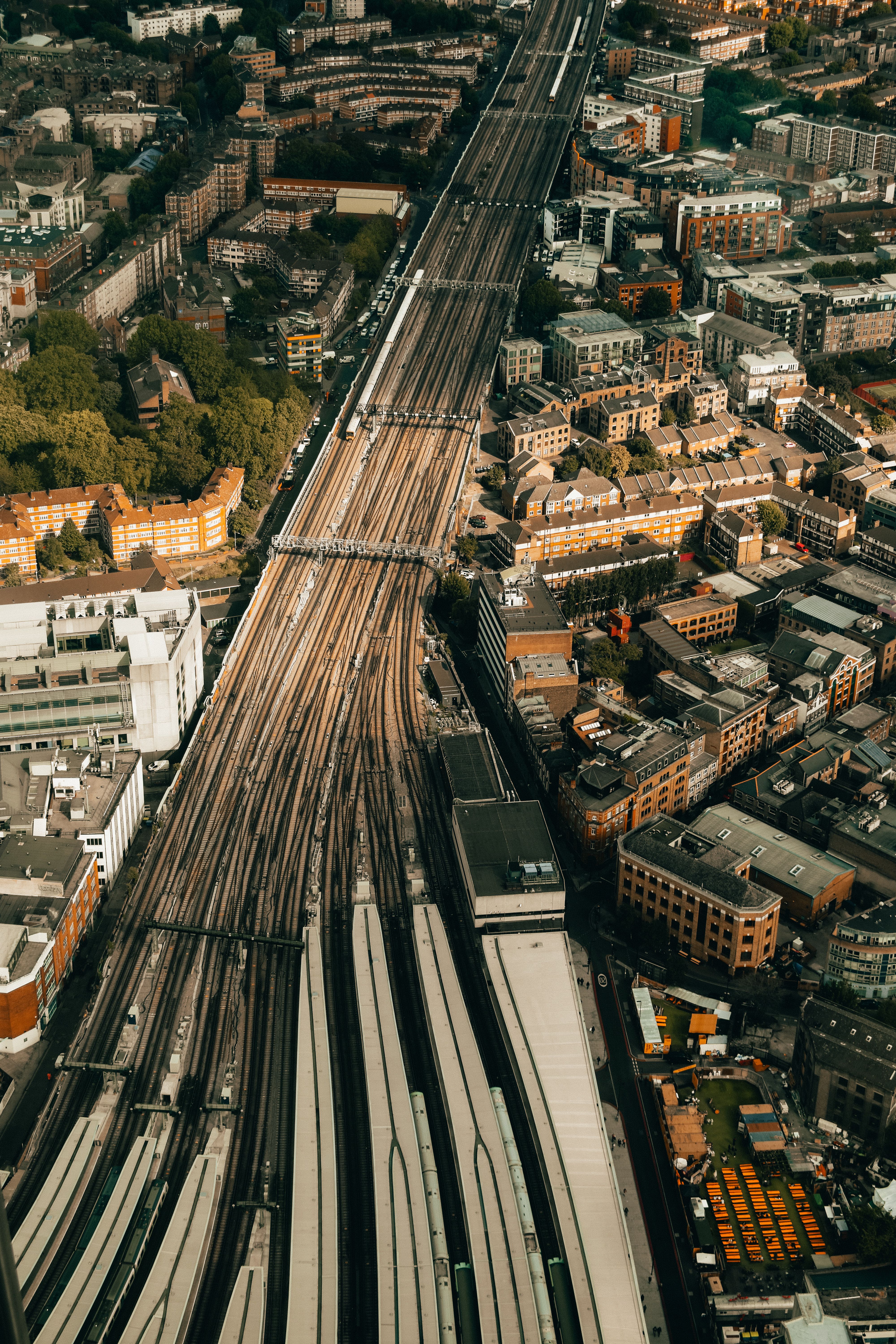 Aerial View of the Railway in City · Free Stock Photo