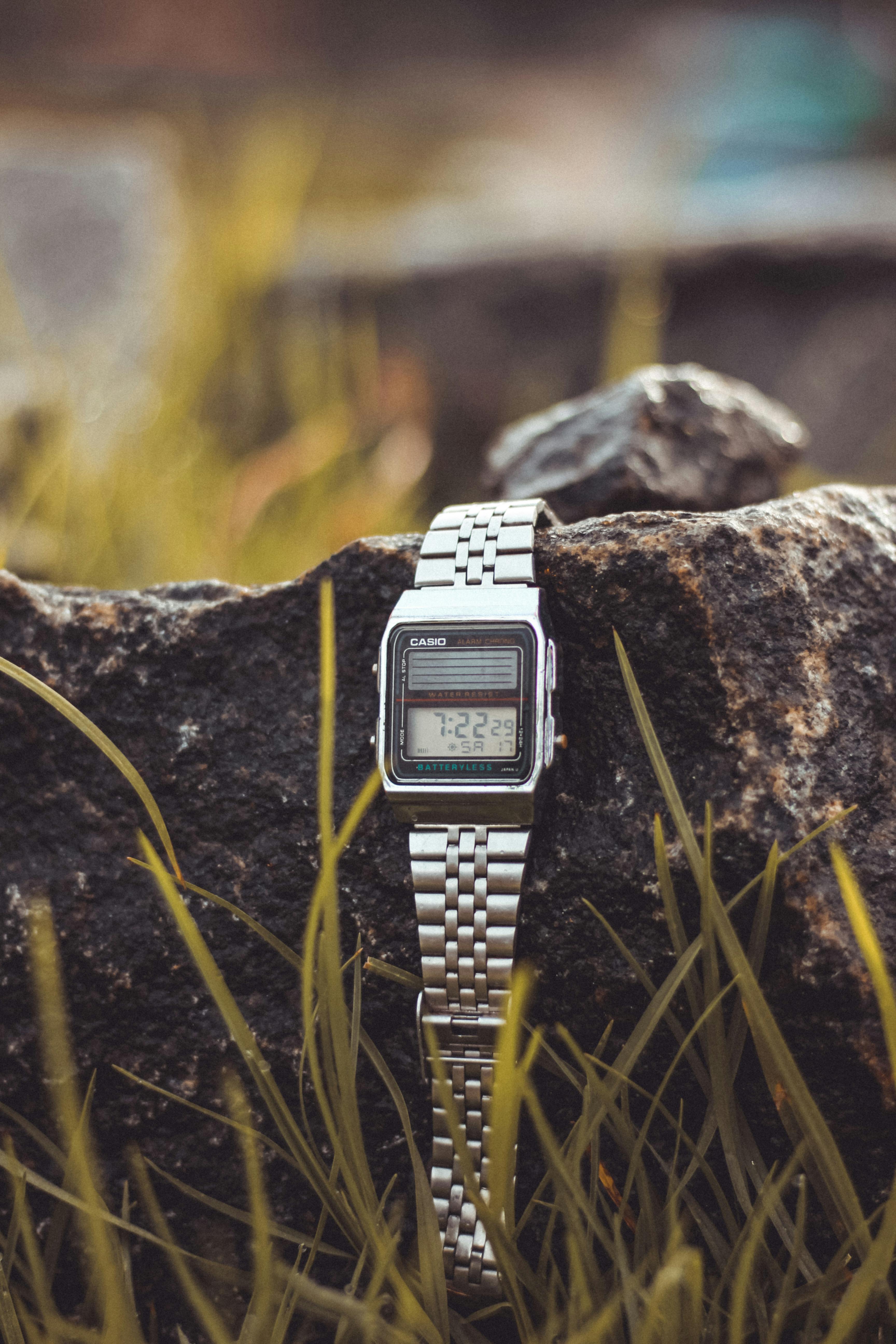 Hand Watch on a Stone · Free Stock Photo