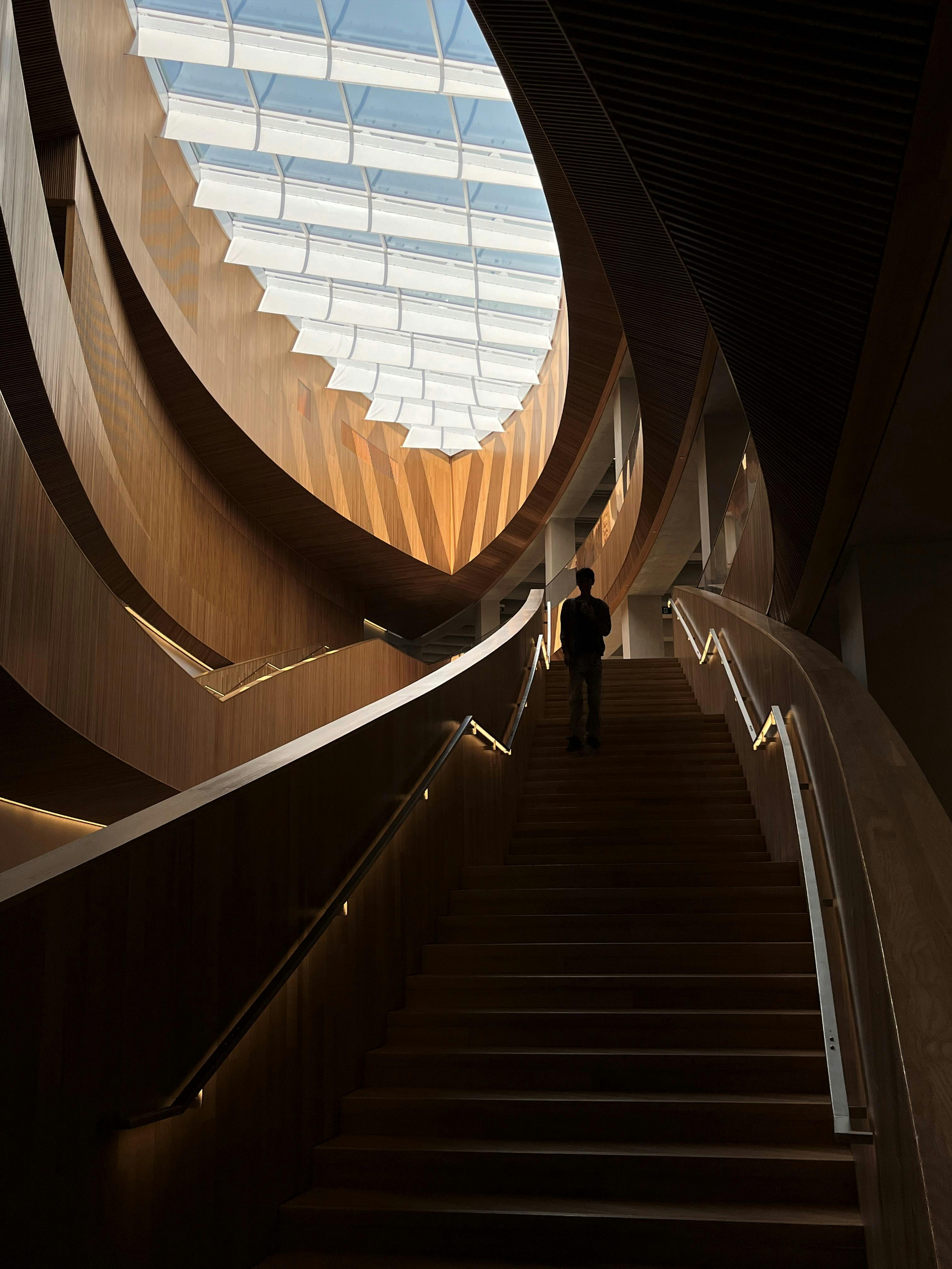 Man in Shadow on Stairs at Calgary Library · Free Stock Photo