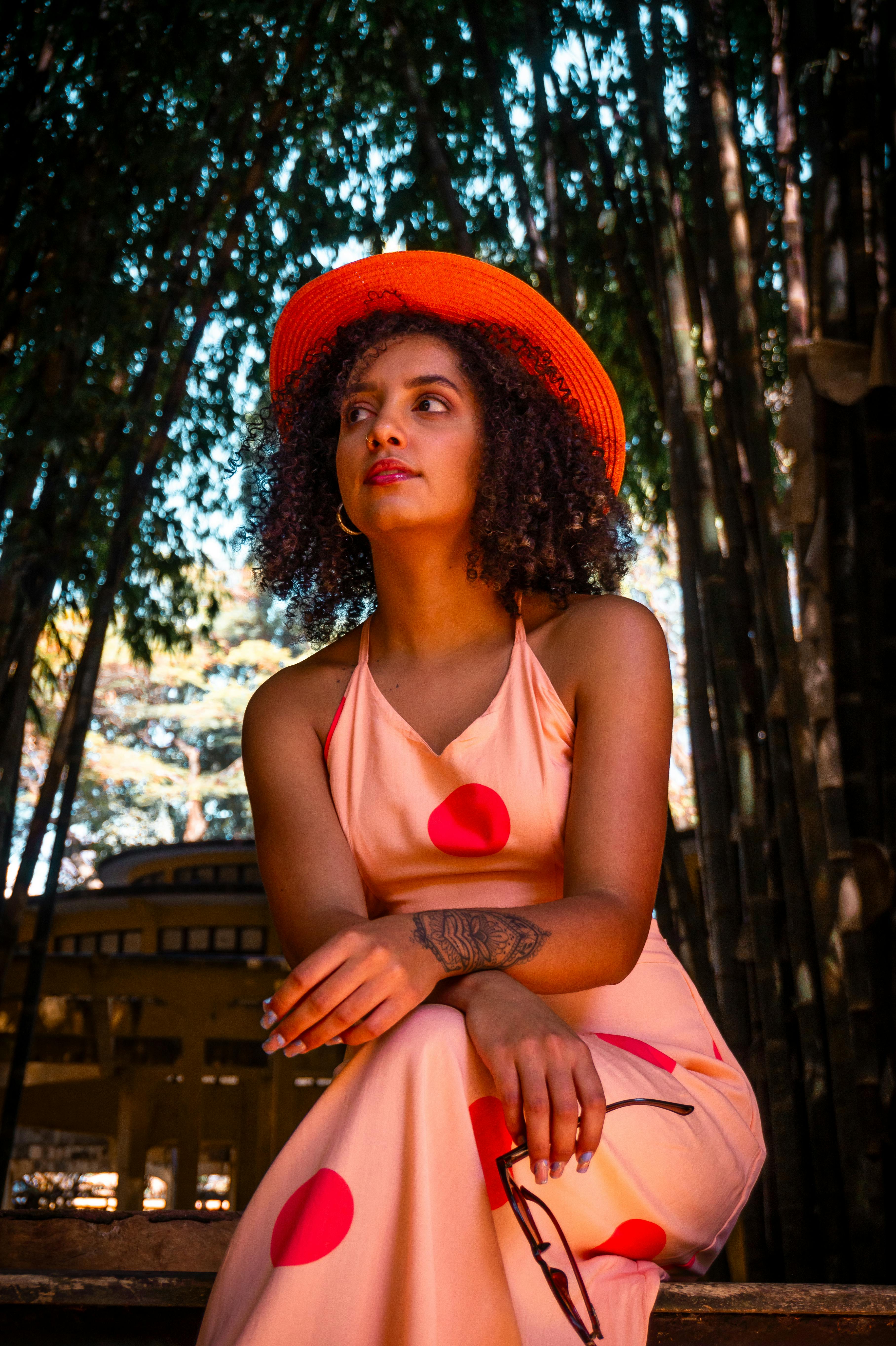 Woman in Hat and Pink Dress · Free Stock Photo