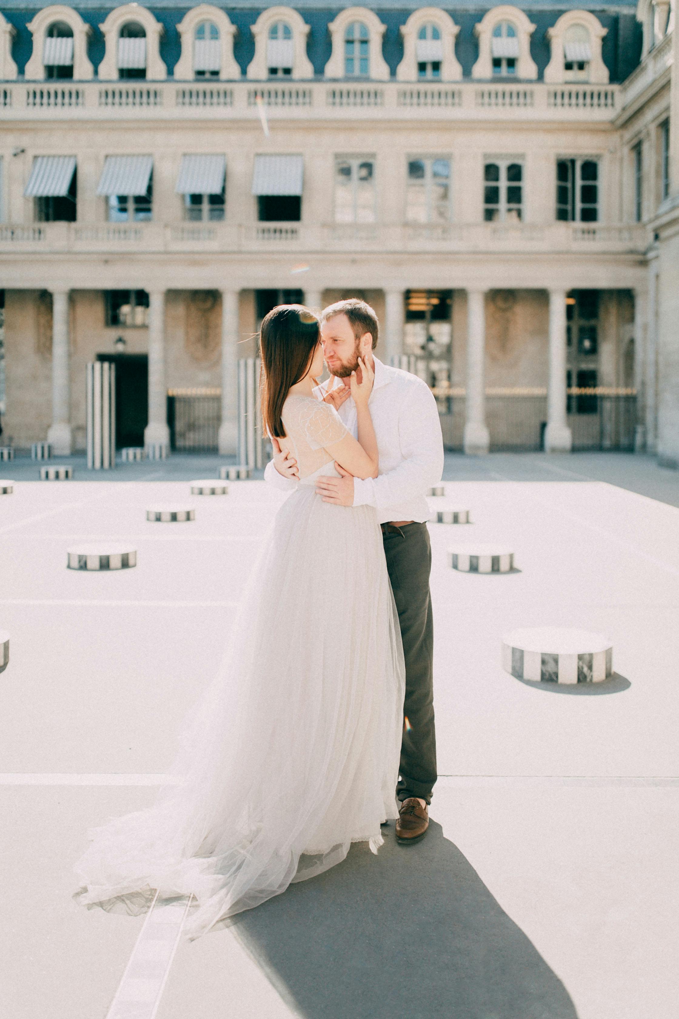 Groom Kissing Bride Neck · Free Stock Photo