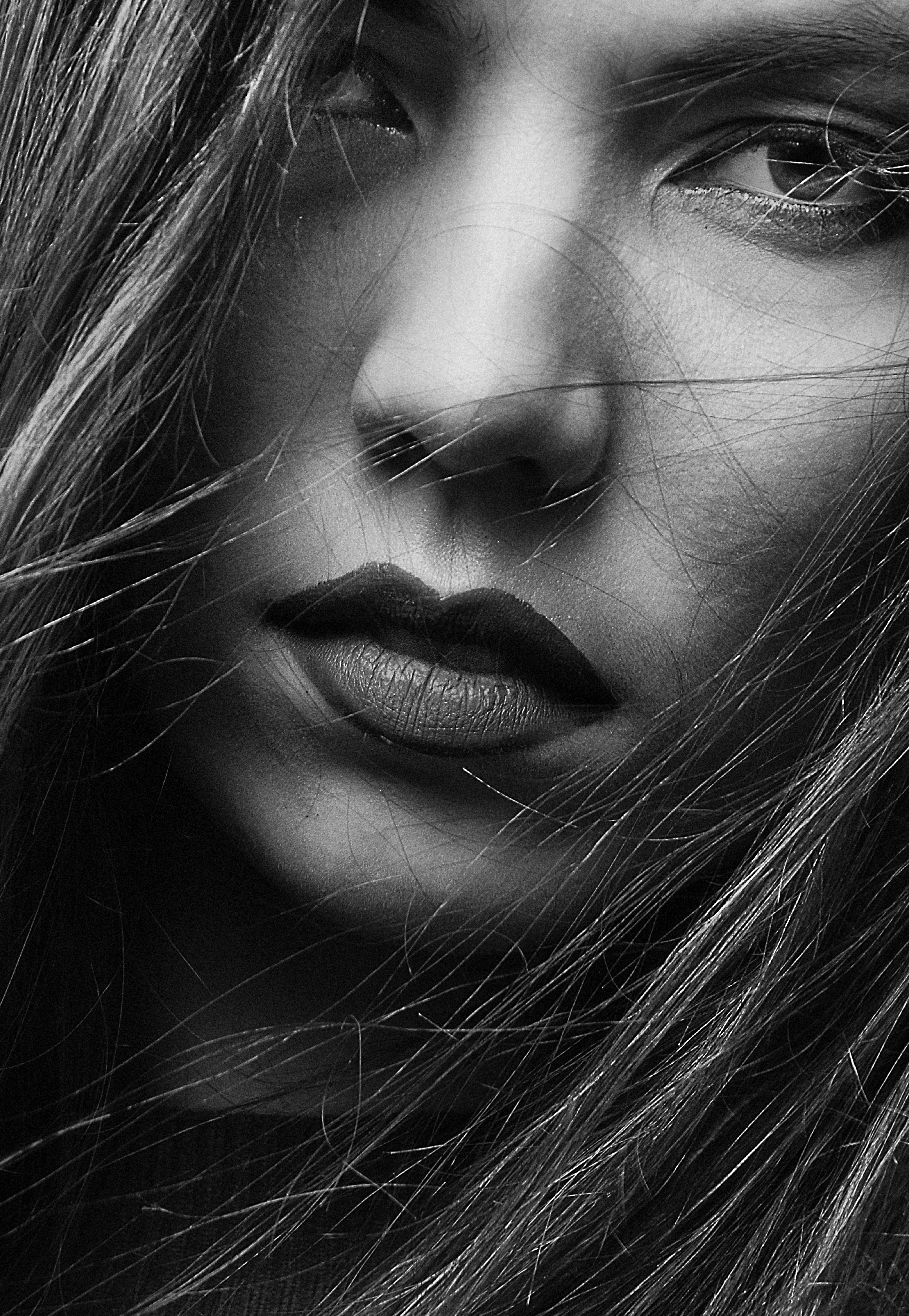 Woman with Strong Full Lips · Free Stock Photo