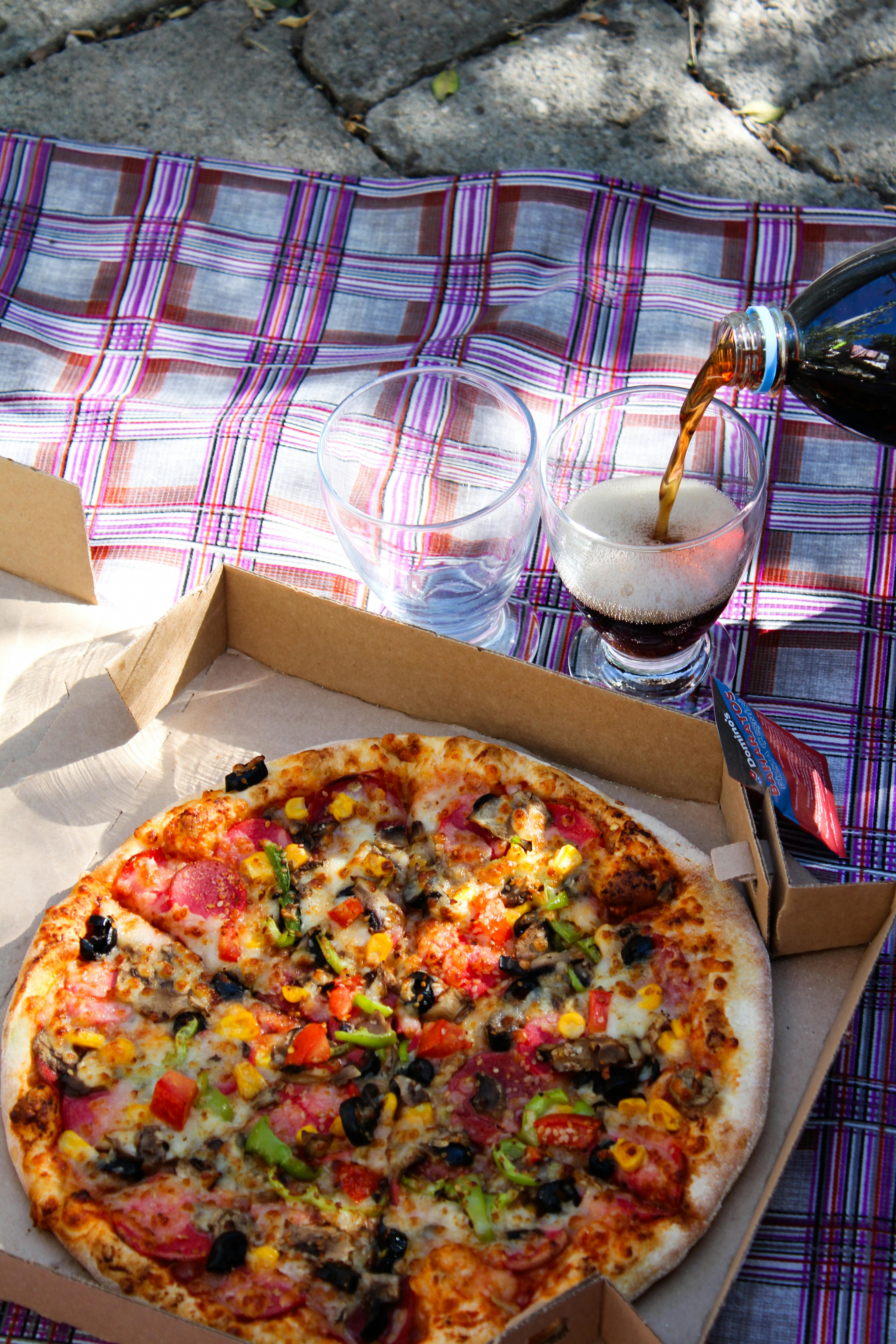Picnic with Pizza Takeaway and Coke · Free Stock Photo