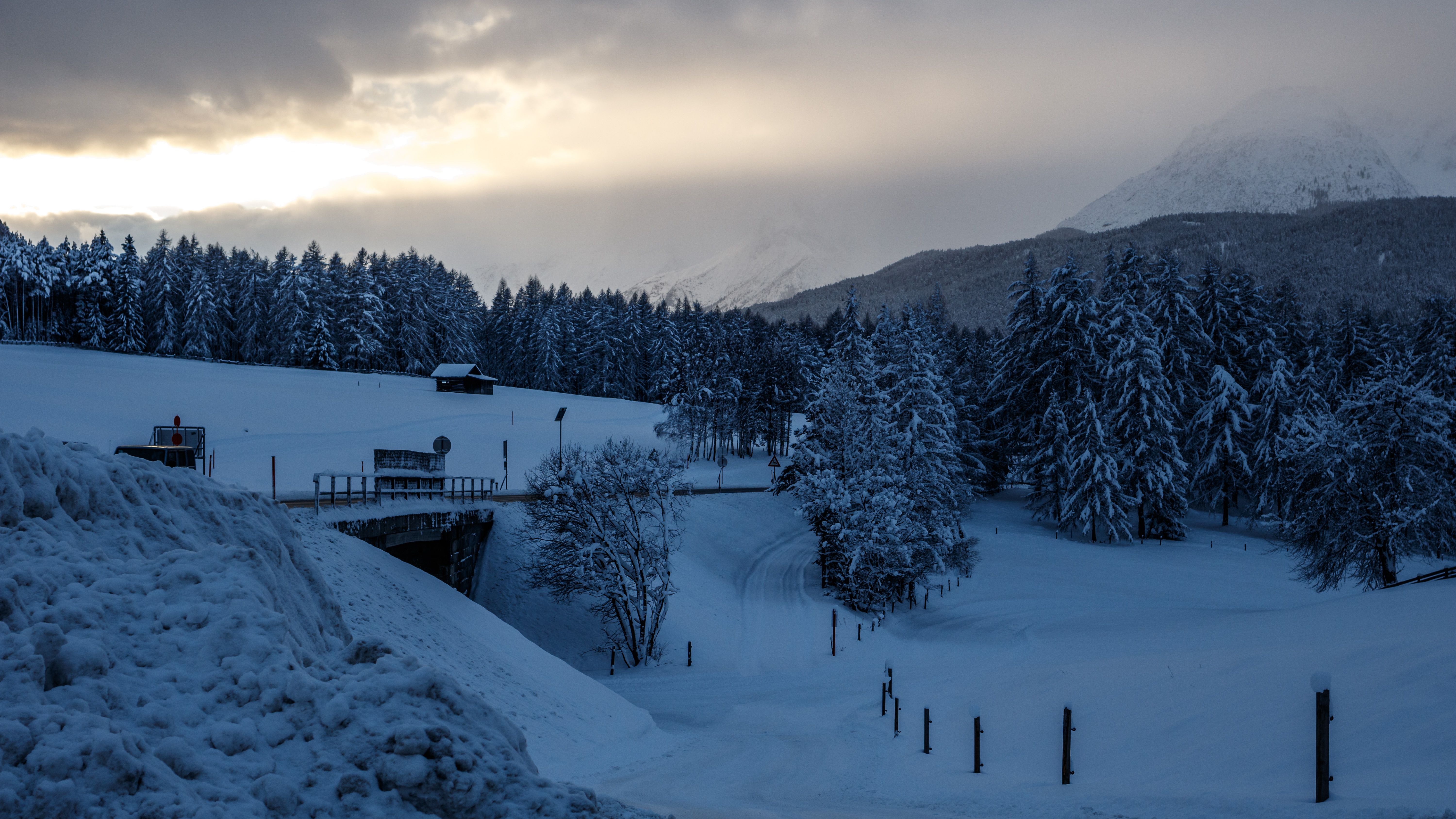 Bridge and Scenic Winter Landscape in a Rural Area · Free Stock Photo