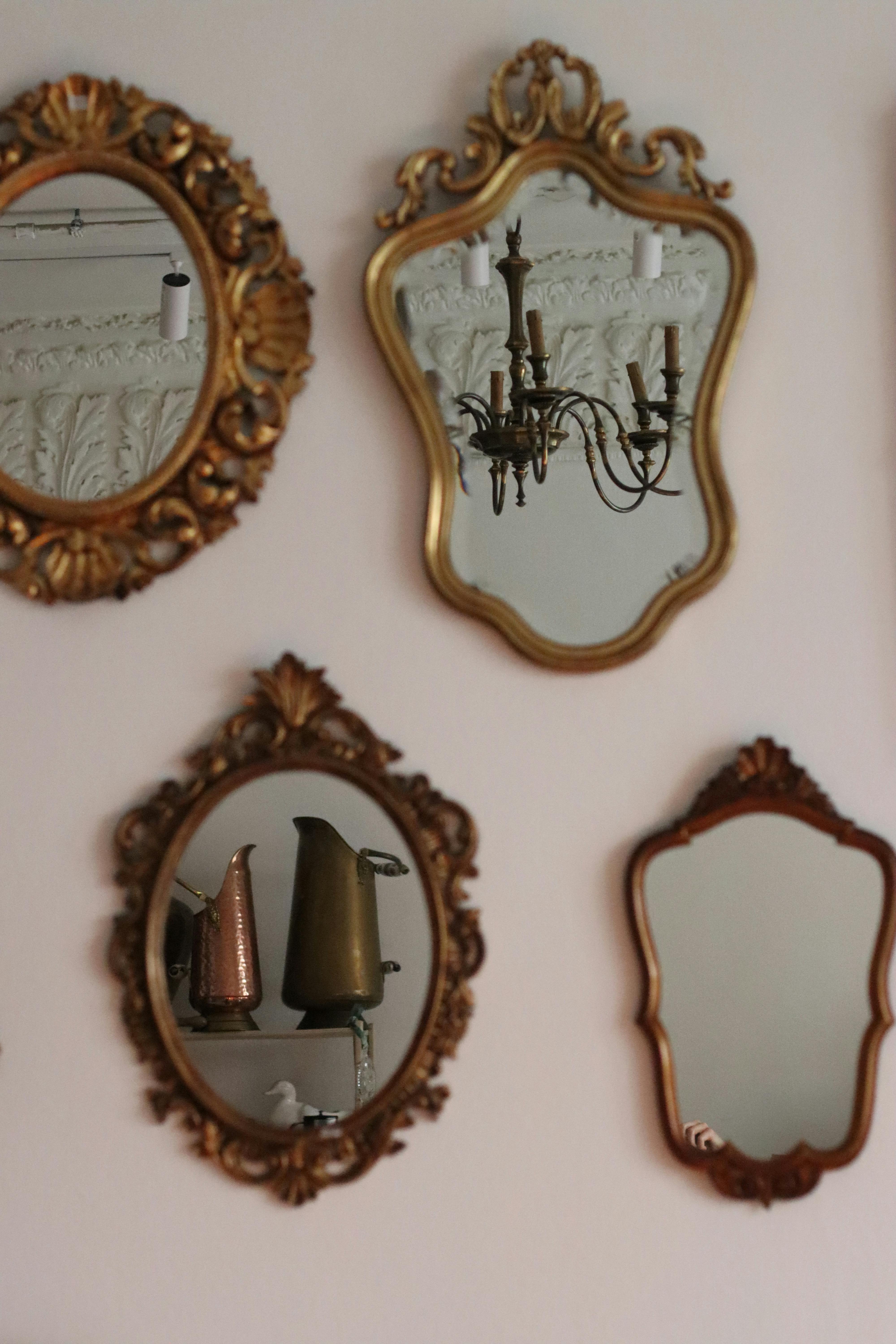 Vintage, Decorative Mirrors on Wall · Free Stock Photo
