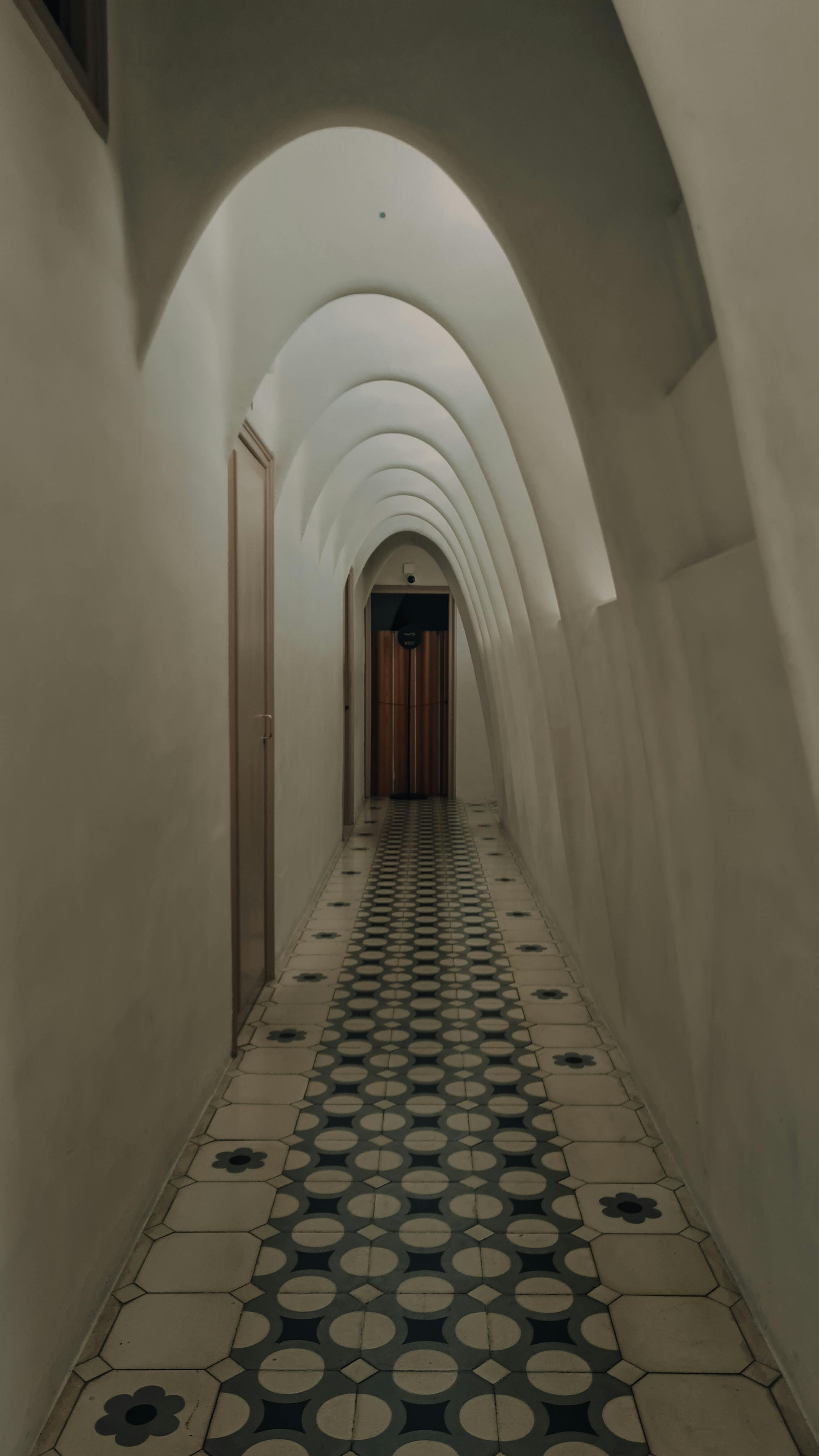 Beige Ceramic Tiled Corridor Inside Building · Free Stock Photo