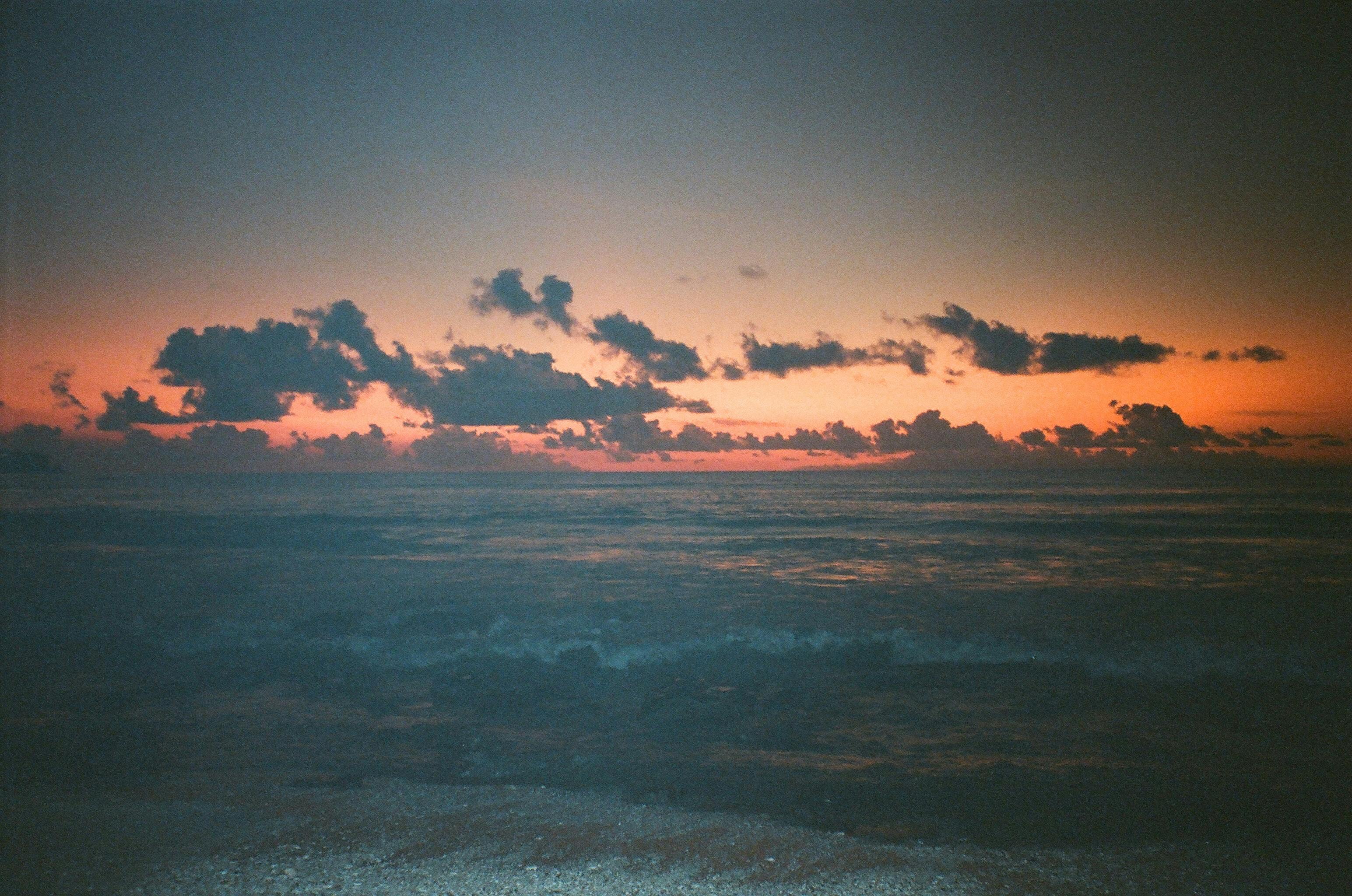 Grainy Photo of Sea at Sunset · Free Stock Photo
