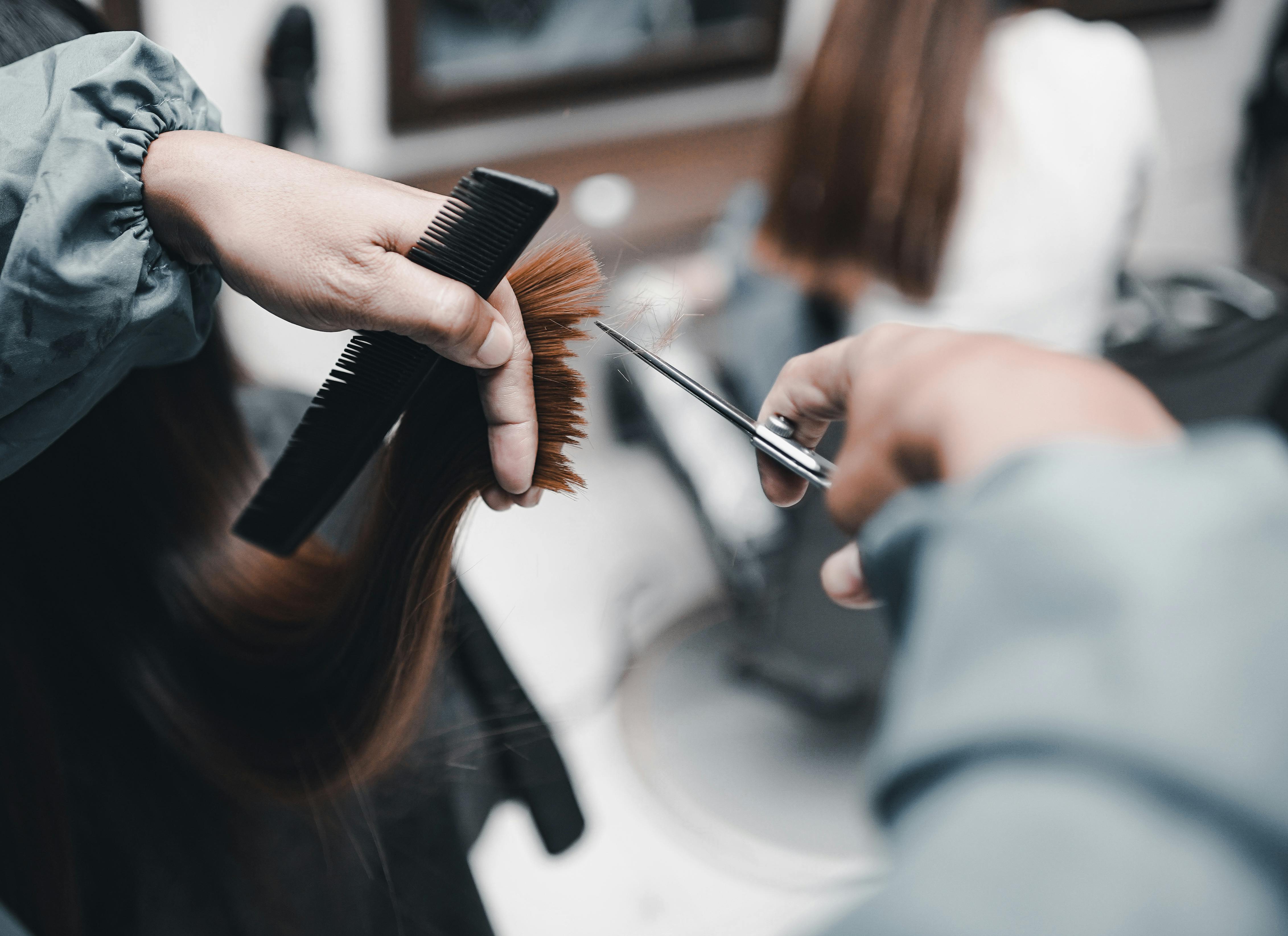 Hair Cutting in Salon in Close-up View · Free Stock Photo