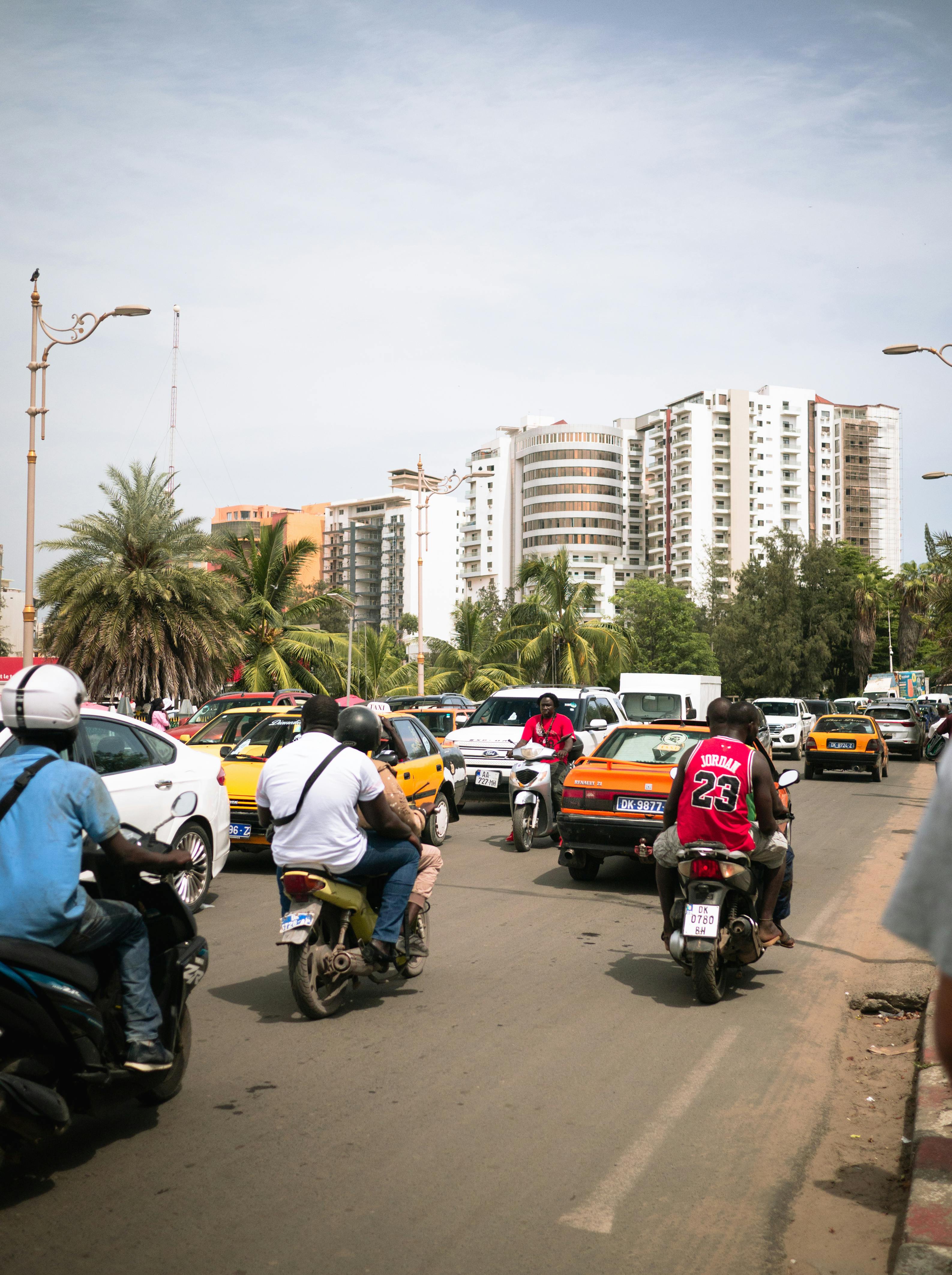 Traffic on Street in Town in Senegal · Free Stock Photo