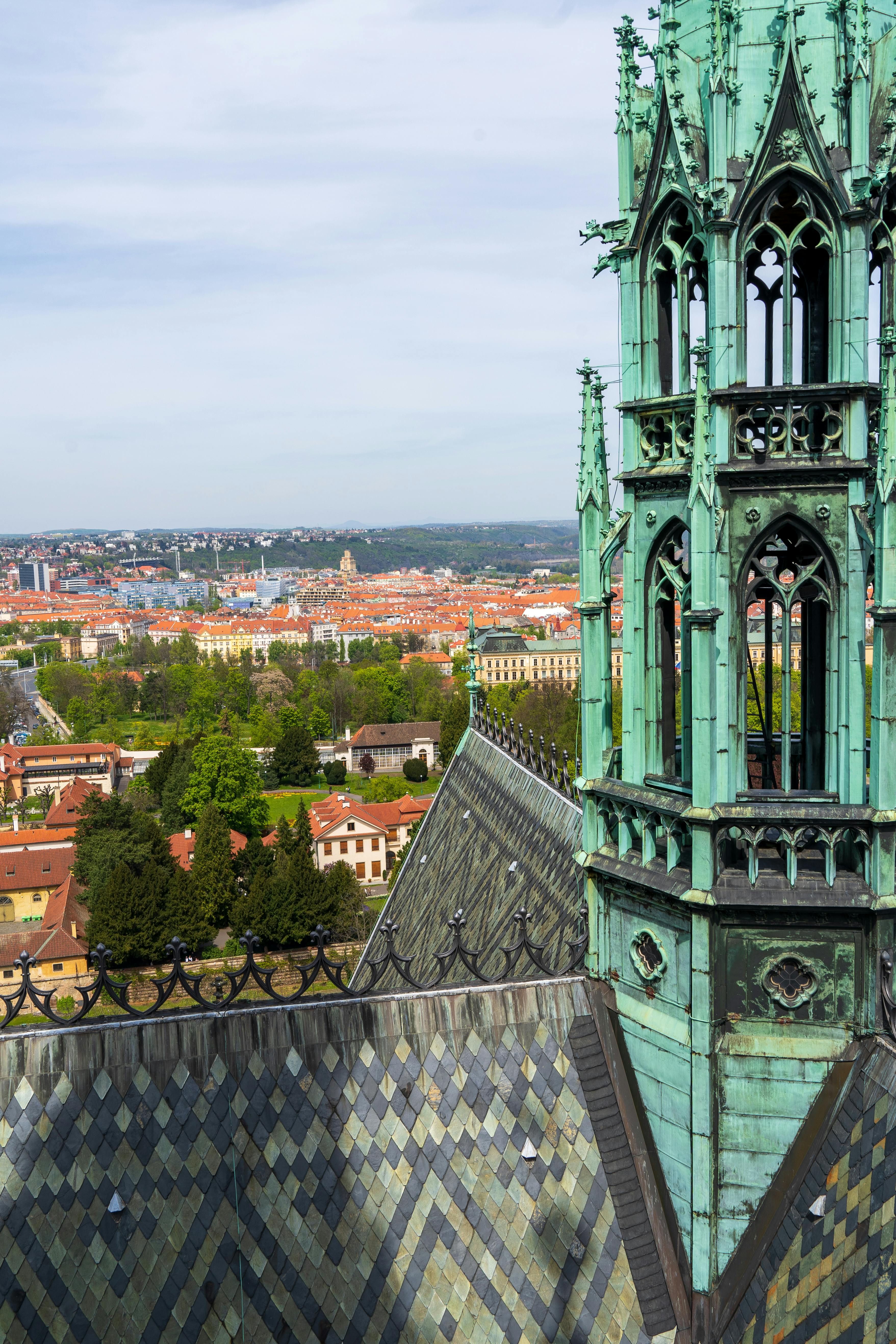 Green Copper Tower of Gothic Cathedral · Free Stock Photo