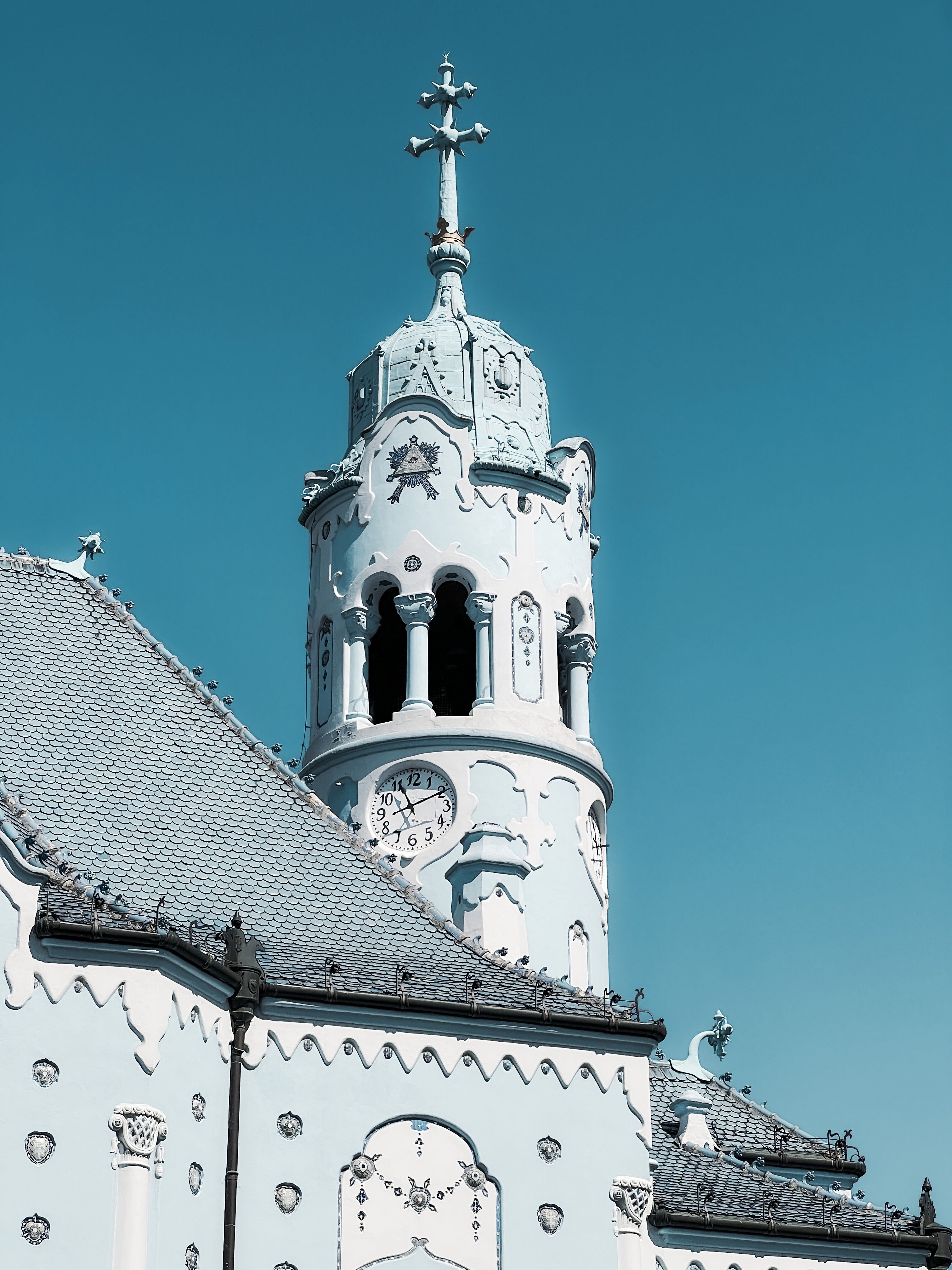Tower of Blue Church in Bratislava · Free Stock Photo