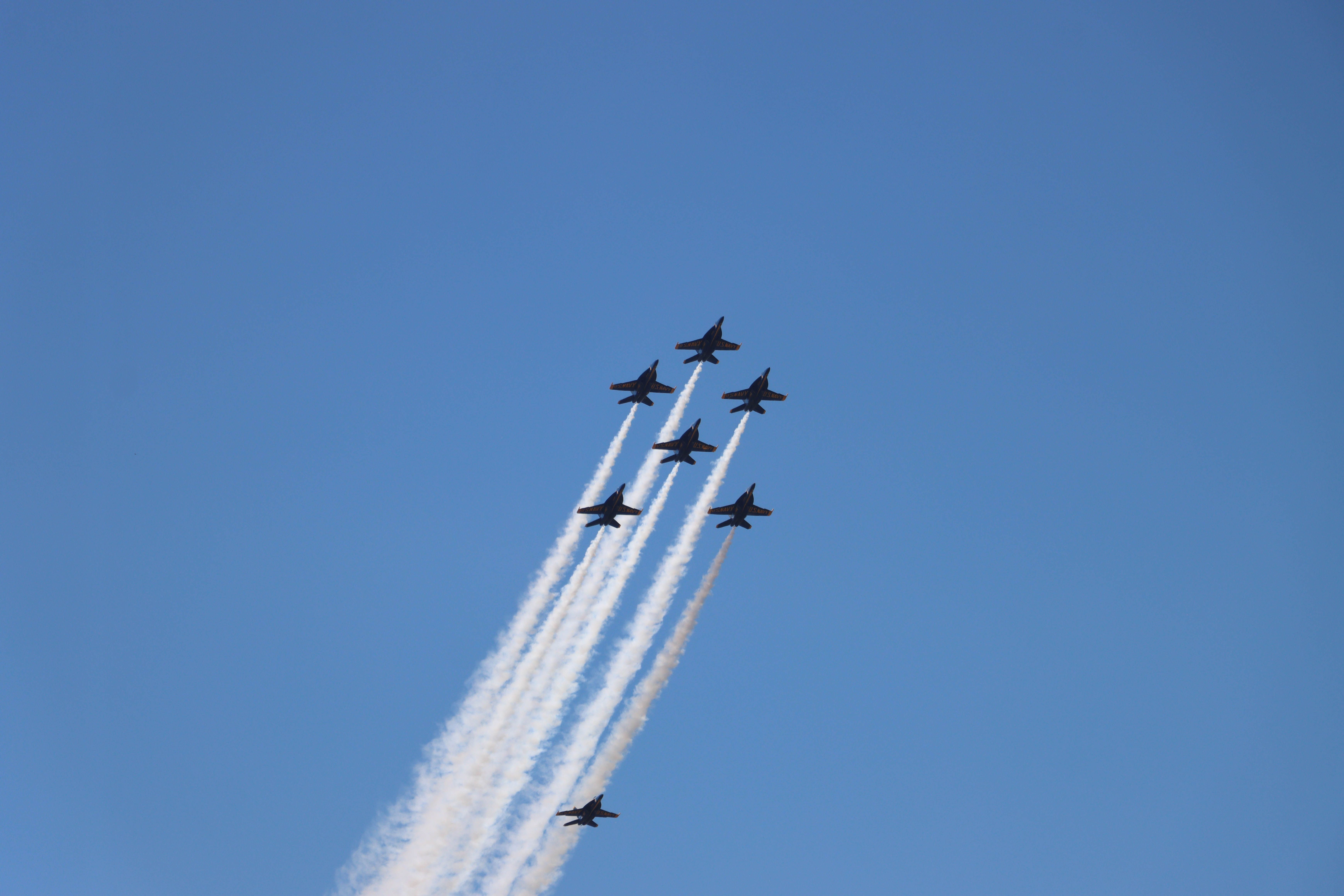 4 White Jet Flying on Sky at Daytime · Free Stock Photo