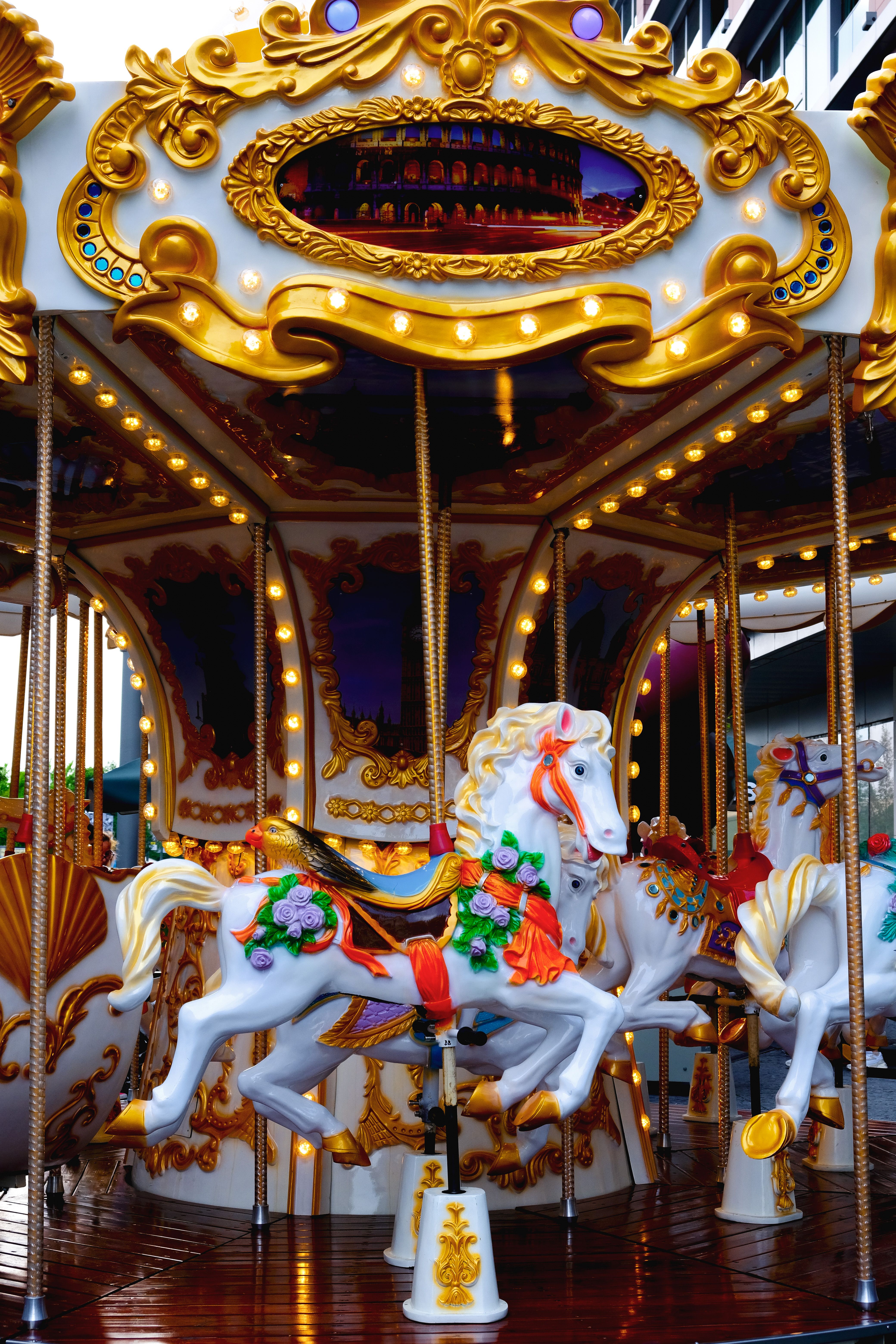 Close-up of Animal Figures on a Carousel · Free Stock Photo