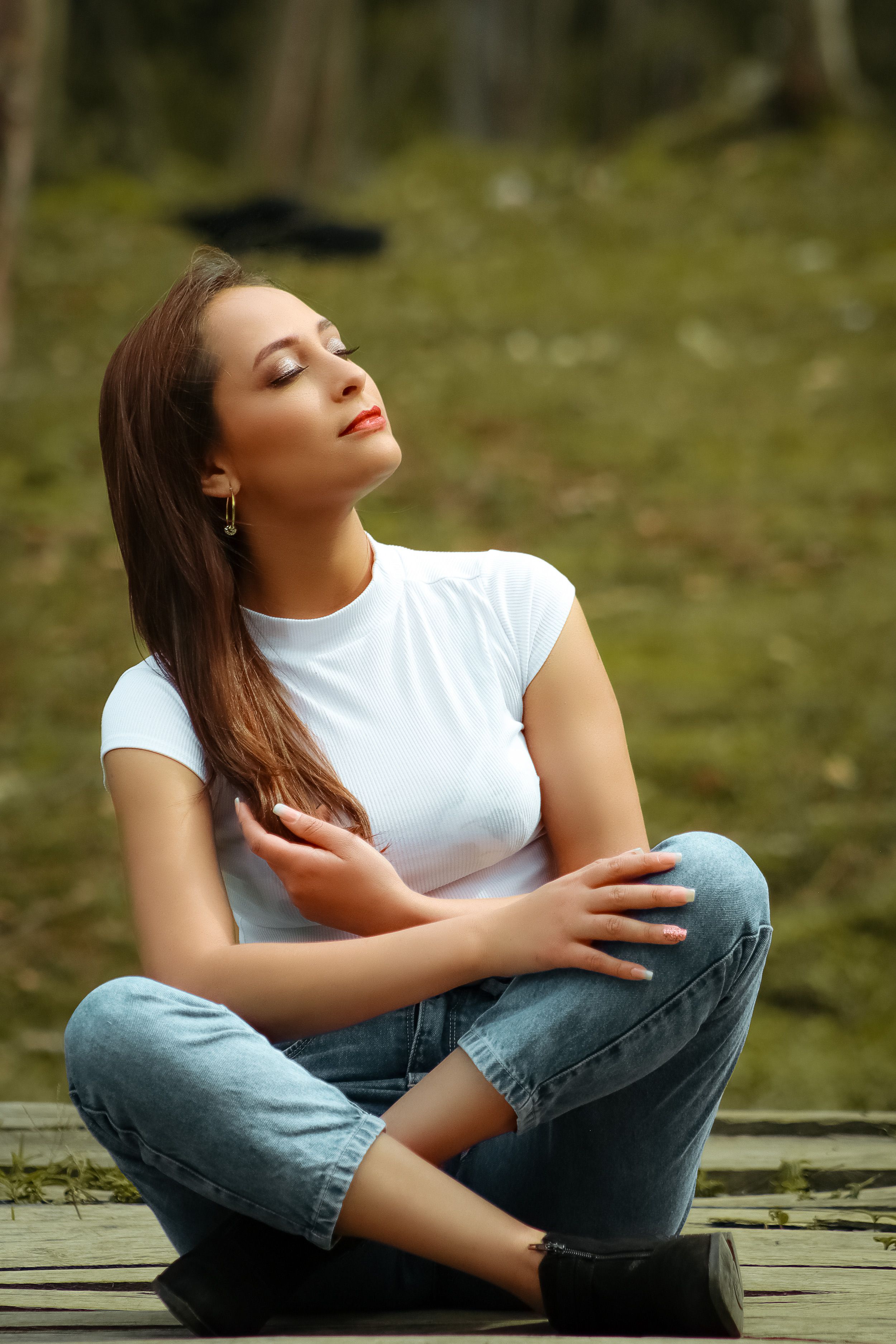 Woman Relaxing in Outdoors · Free Stock Photo