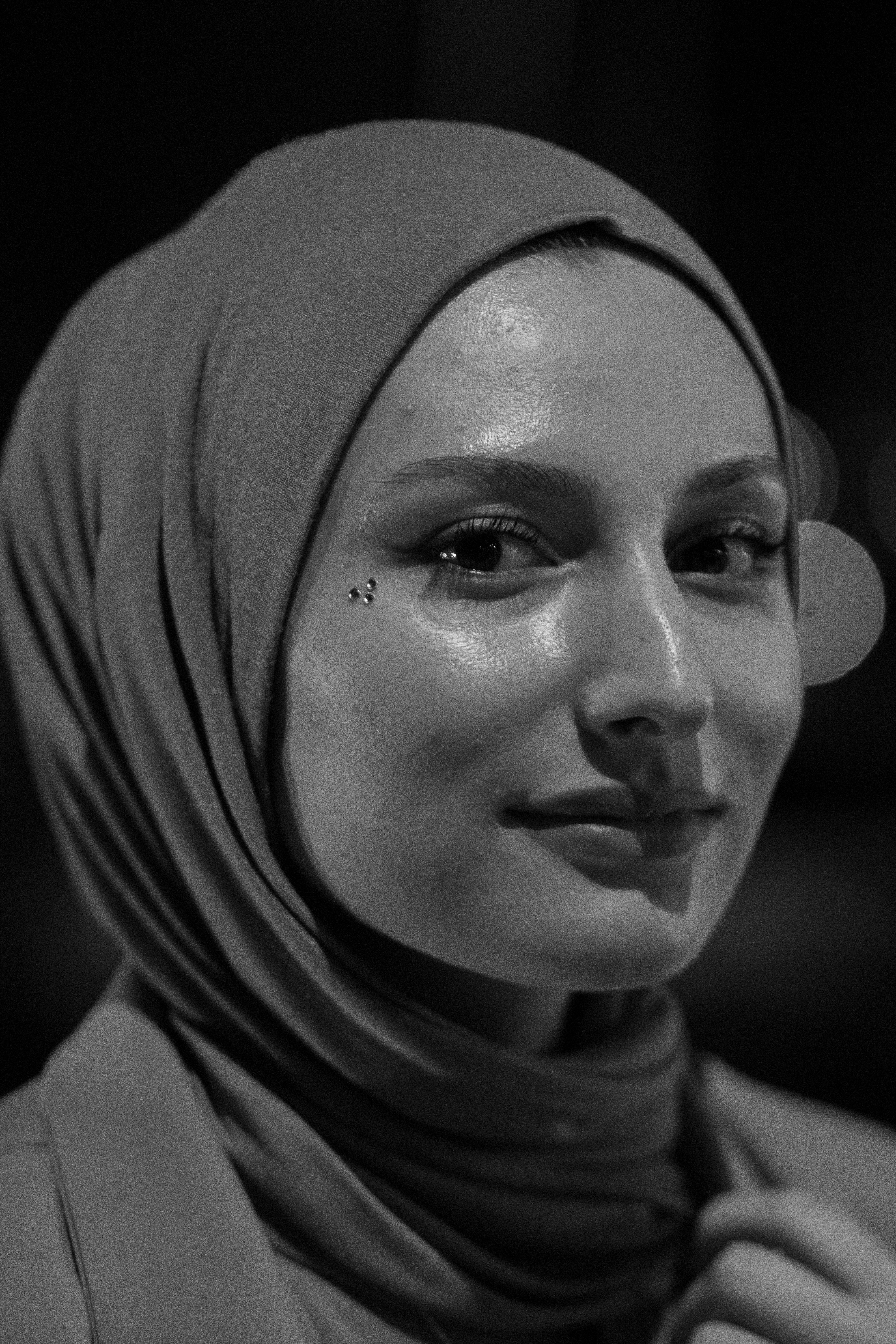 Smiling Woman in Hijab with Piercing · Free Stock Photo