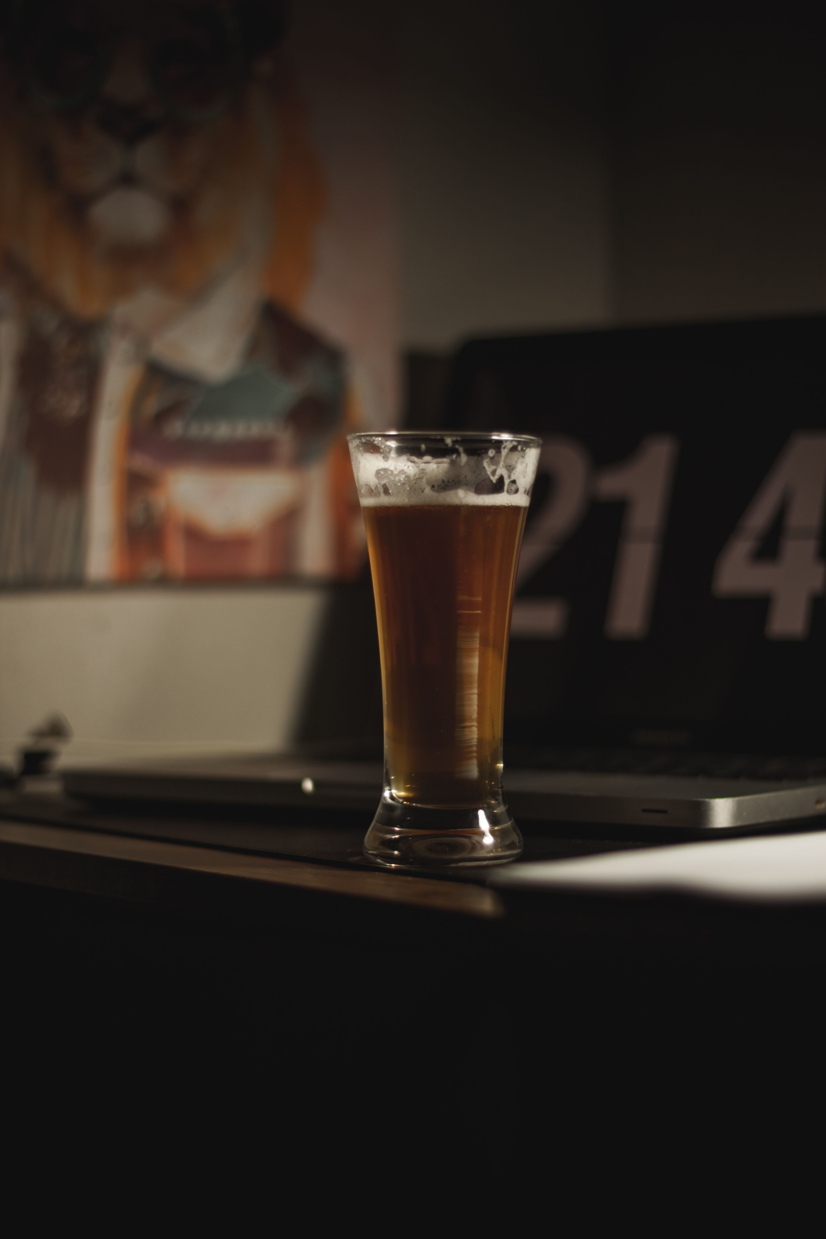 Beer on Desk with Laptop · Free Stock Photo