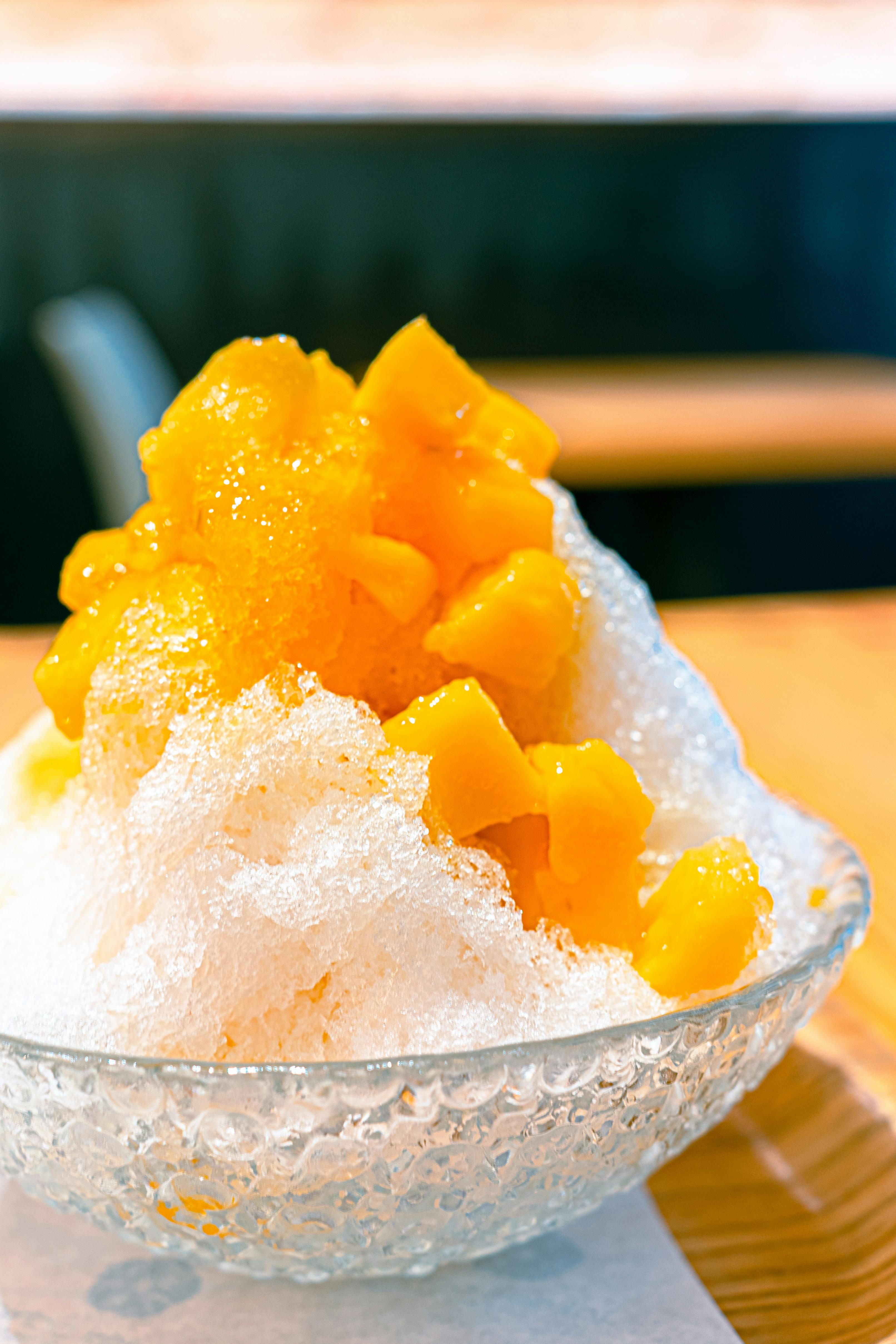 Cubes of Mango on Ice · Free Stock Photo