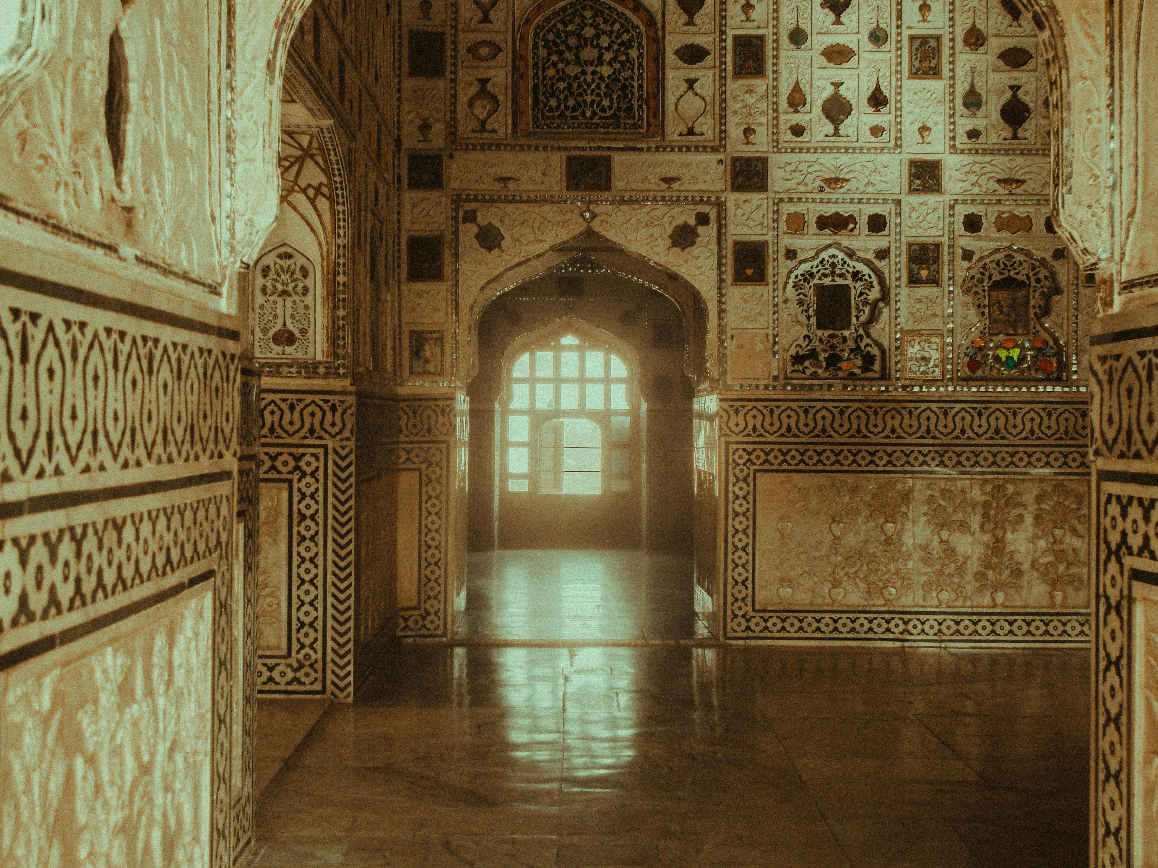 Mosaic Interior of Sheesh Mahal Amer Fort, Jaipur, India · Free Stock Photo