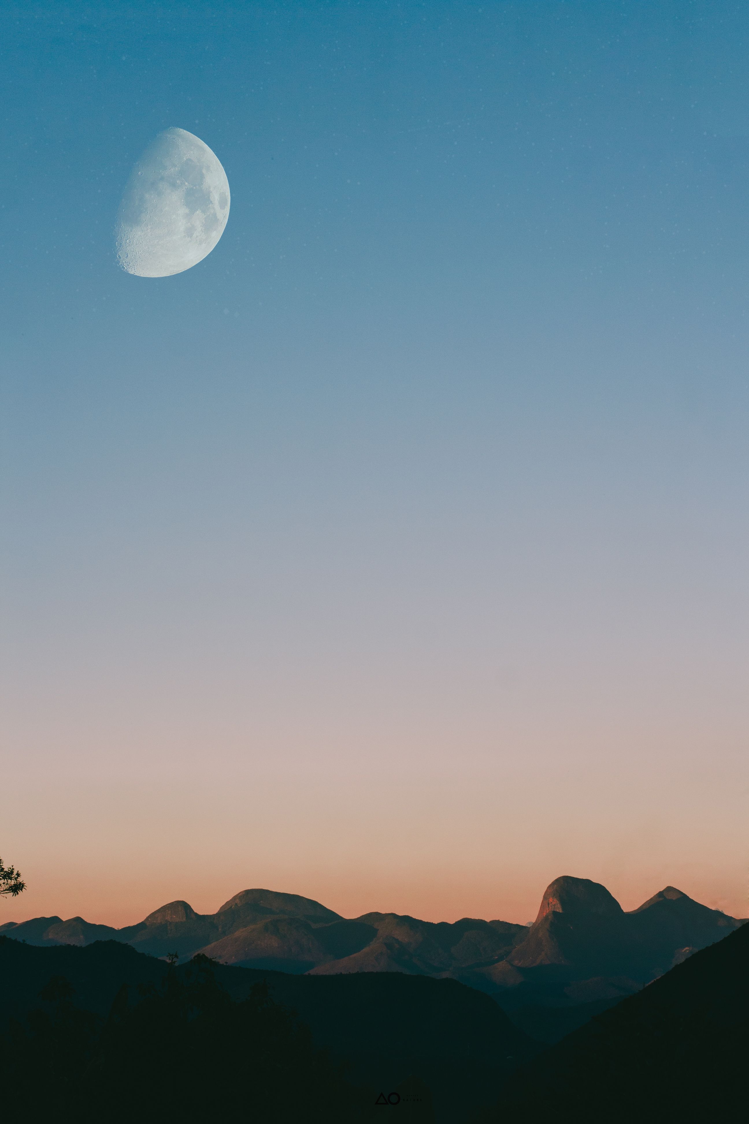 Moon Over Mountain Range · Free Stock Photo