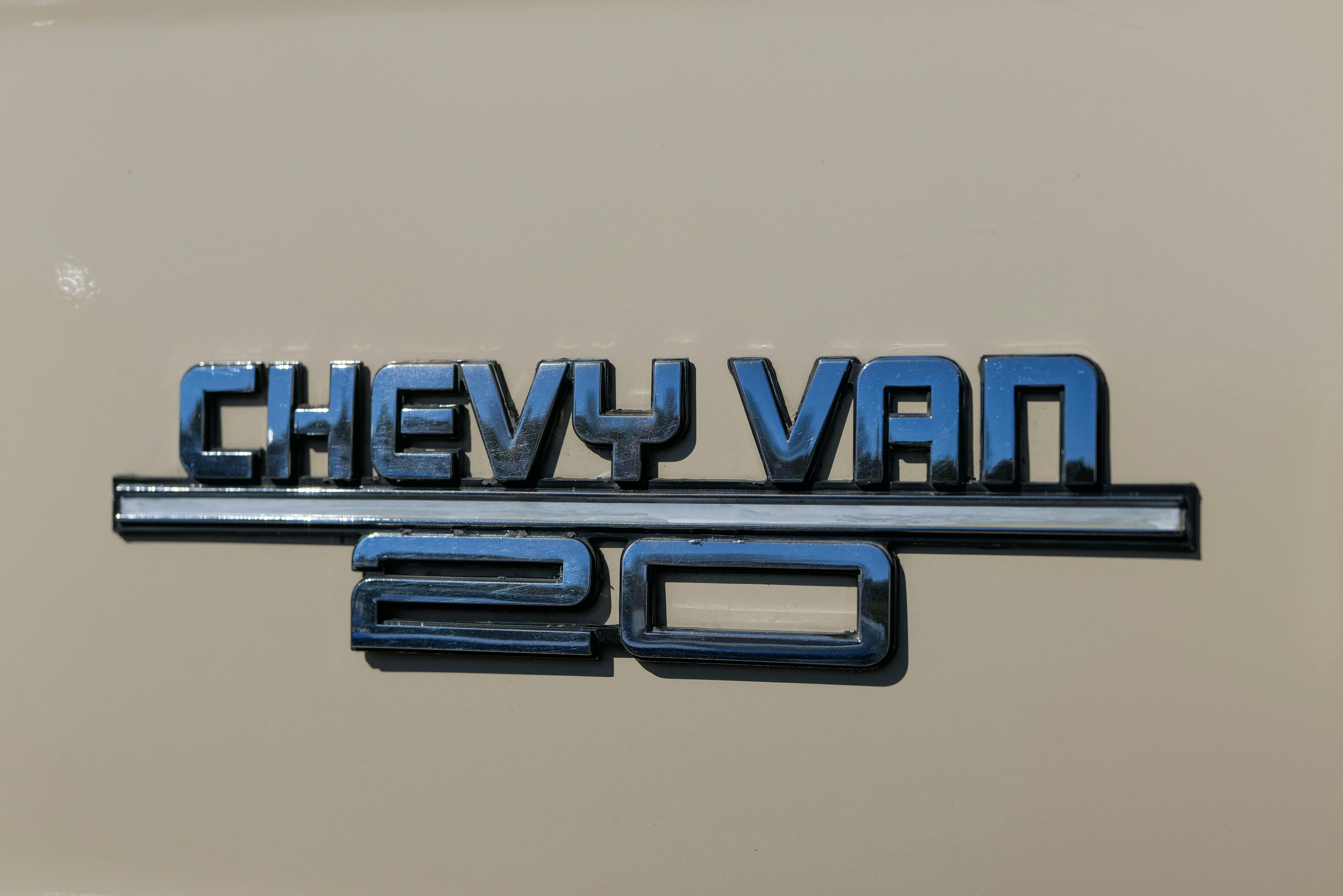Car Chrome Decal of Chevy Van · Free Stock Photo