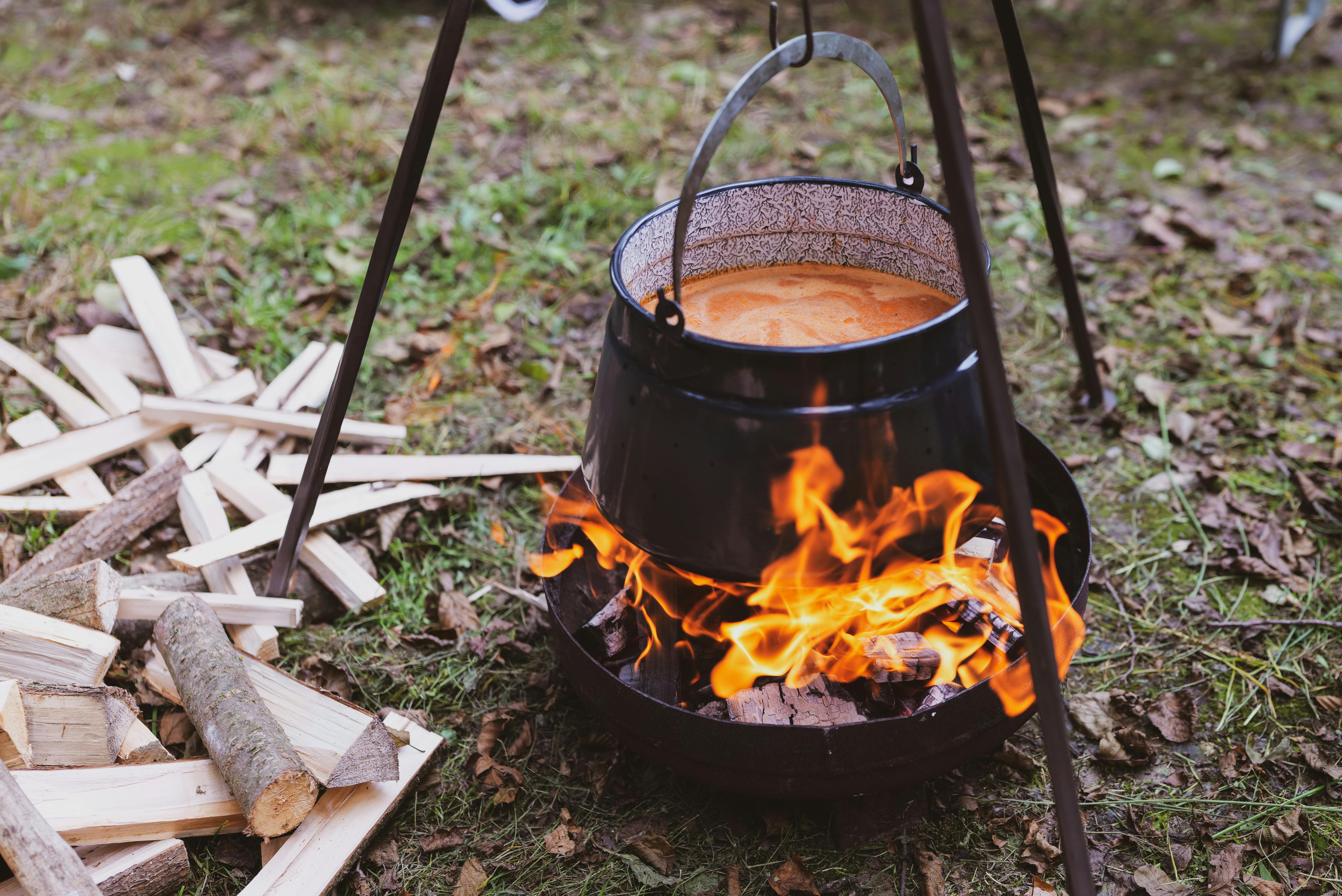 Cooking Soup on Campfire · Free Stock Photo